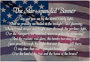 Amazon.com: Star-spangled Banner Lyrics Poster 19 x 13in by Poster ...