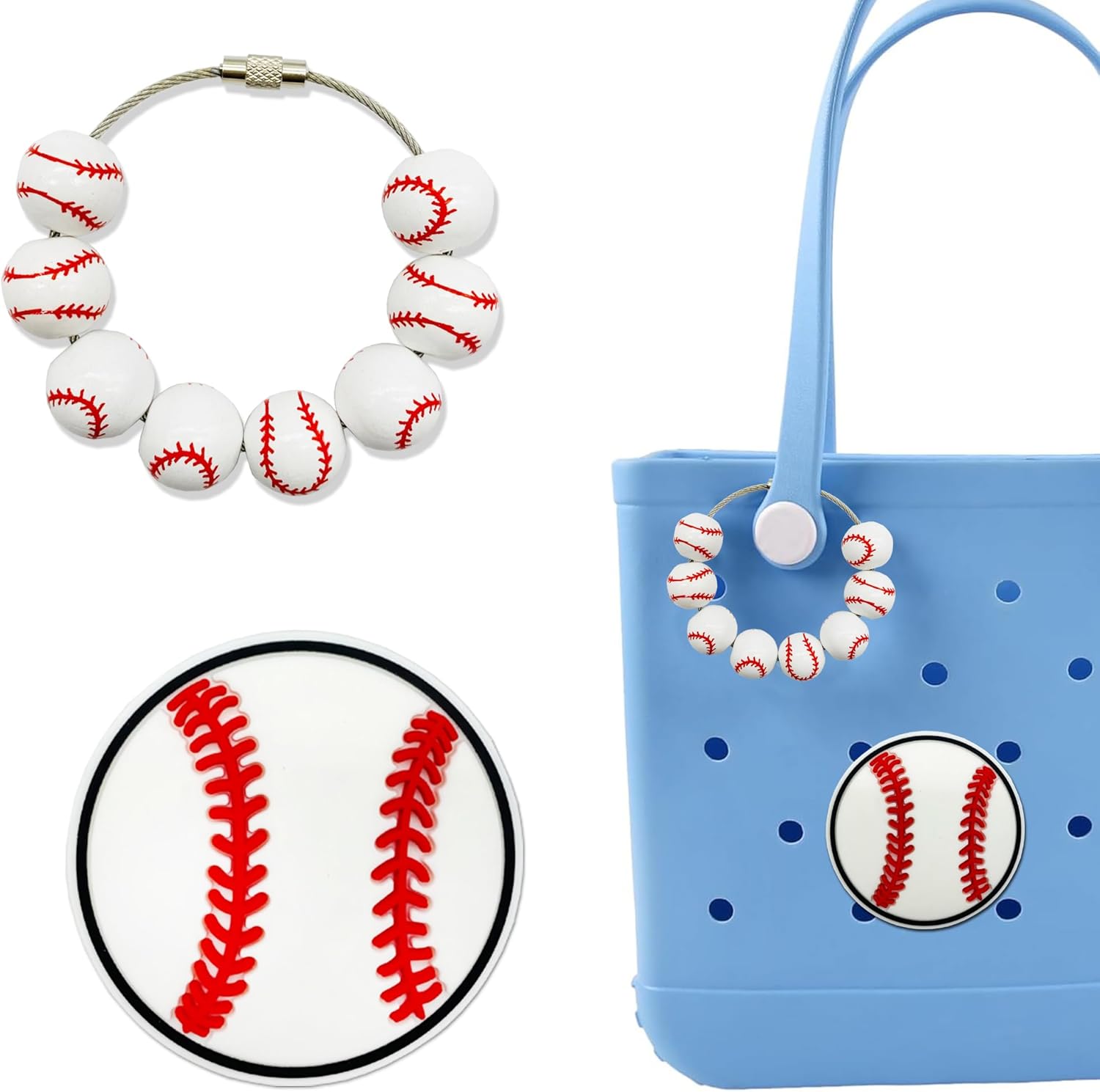 Amazon.com: 2Pcs Sports Charms for Bogg Bag Accessories, Baseball Bag ...