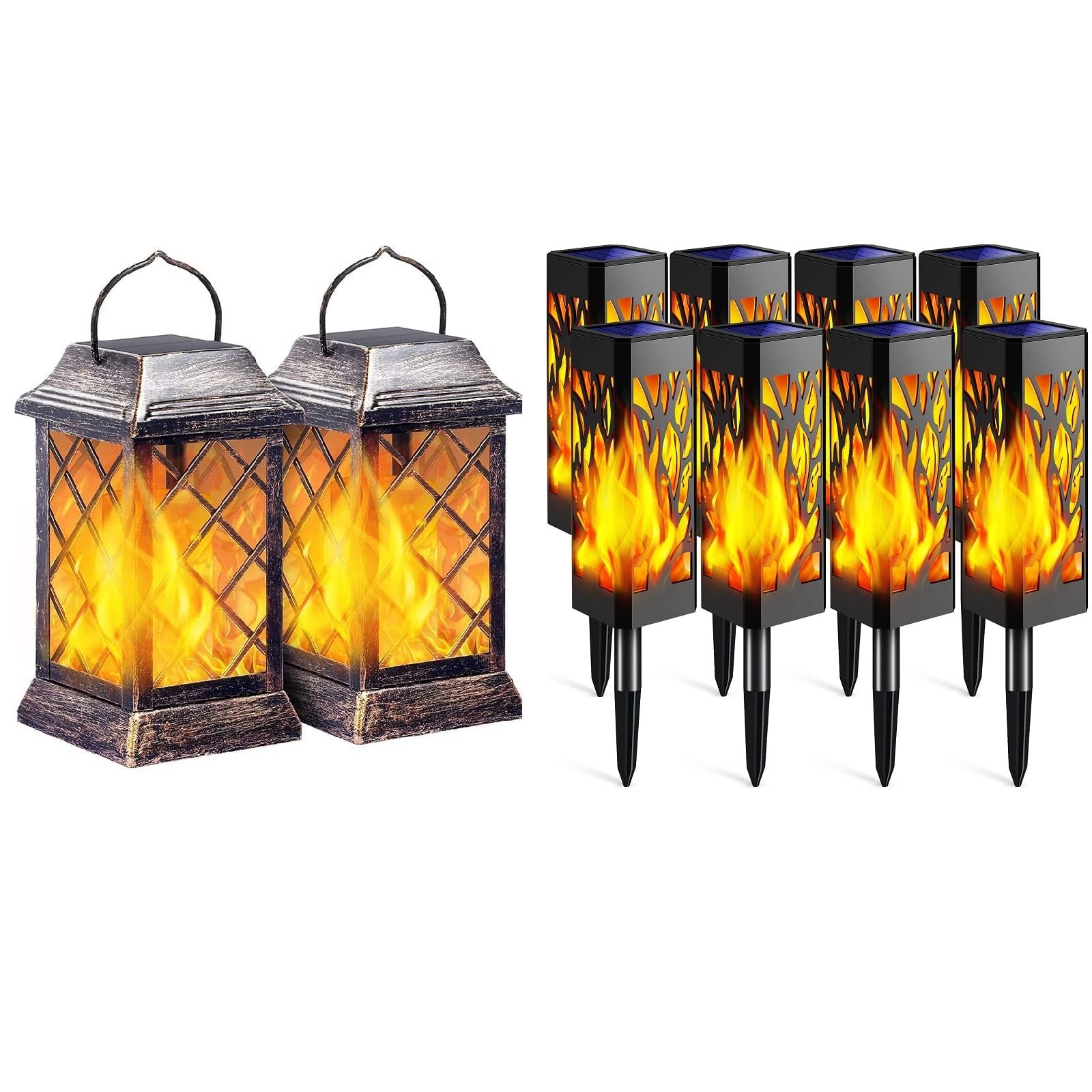 Amazon.com : TomCare Solar Lights Outdoor Flickering Flame Solar Torches Lights Outdoor Lighting ...