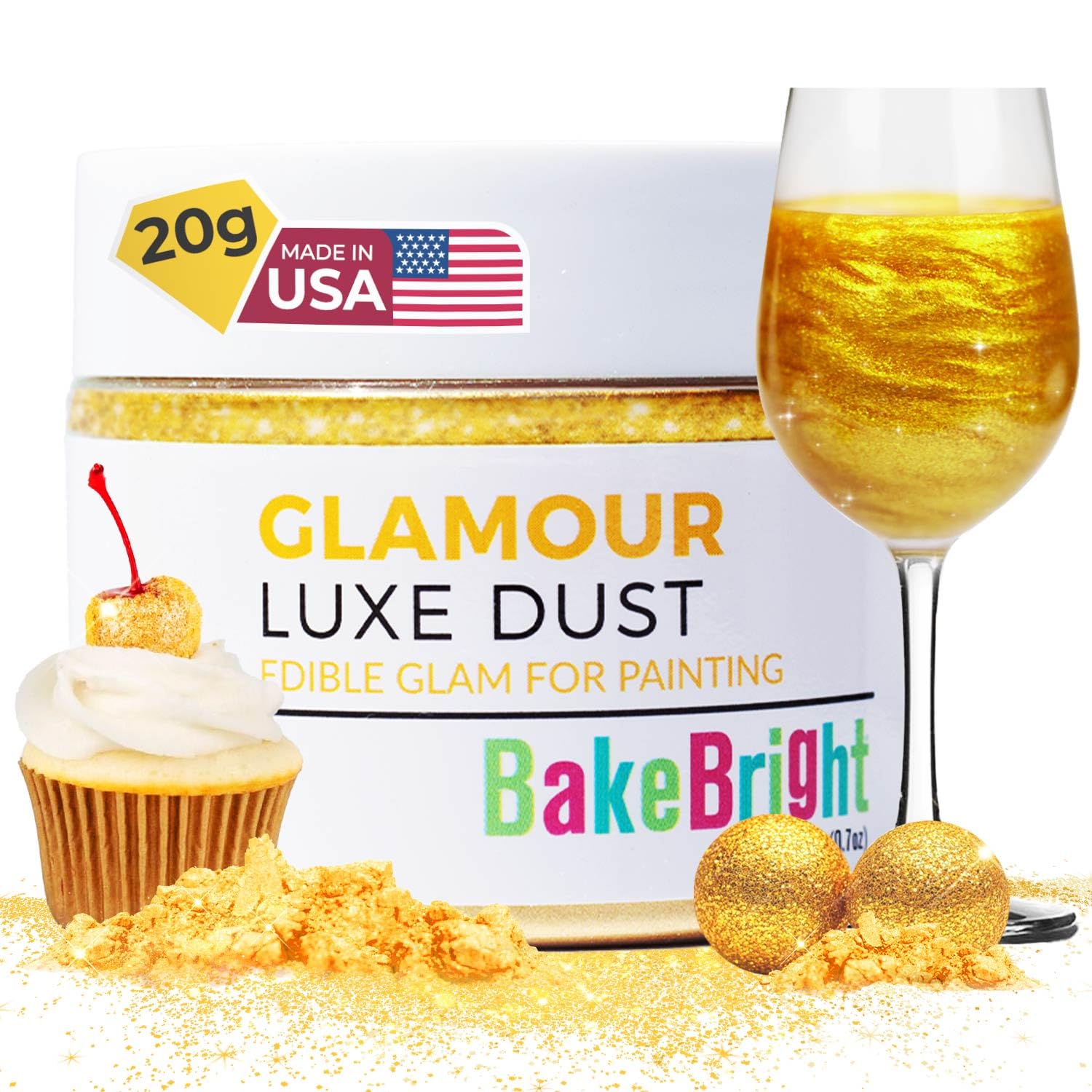 Bulk 20g Gold Luster Dust Edible Glitter For Cocktails Premium ...