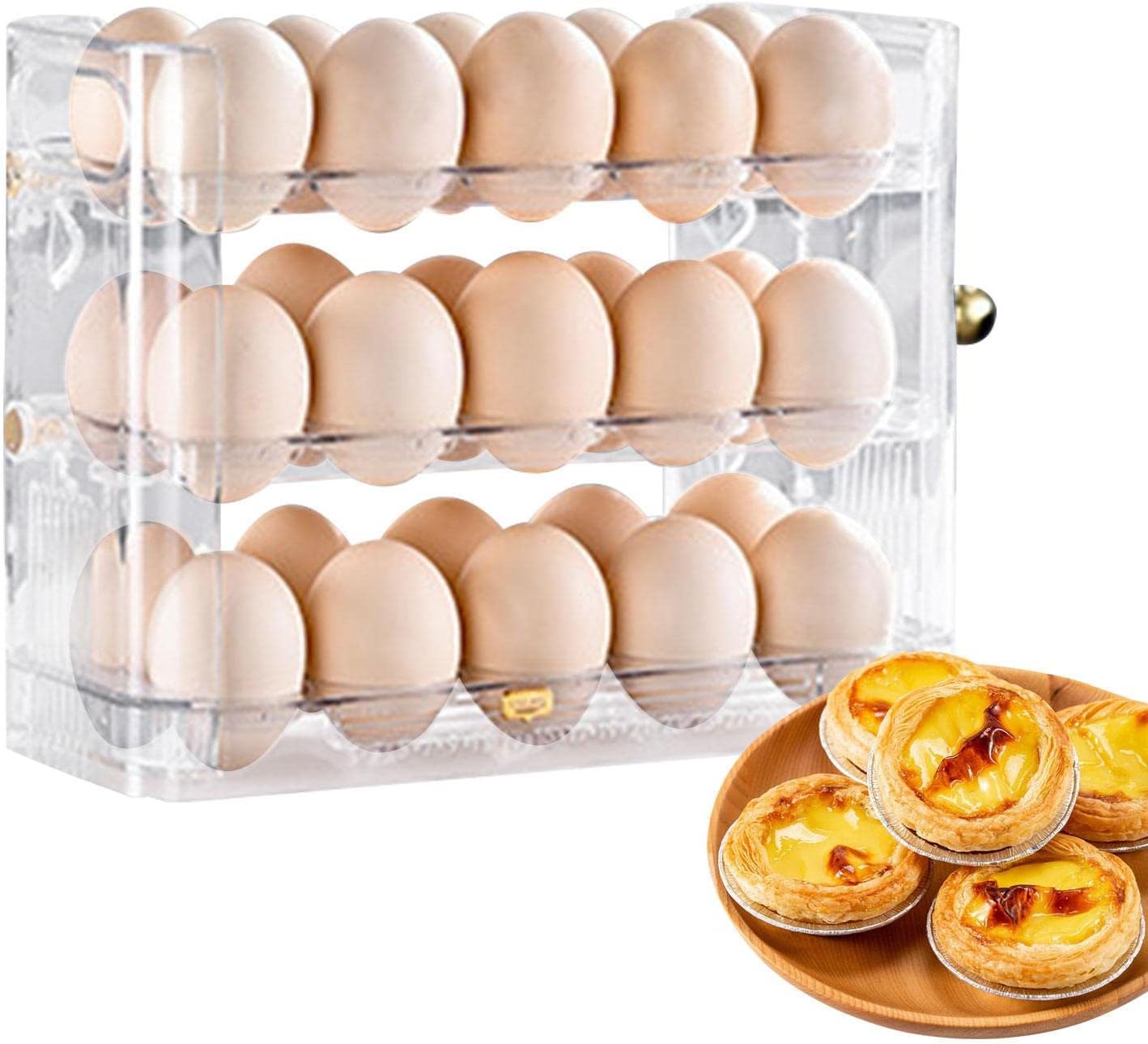 Refrigerator Egg Rack | Flip Egg Organizer for Refrigerator | 3Layer ...
