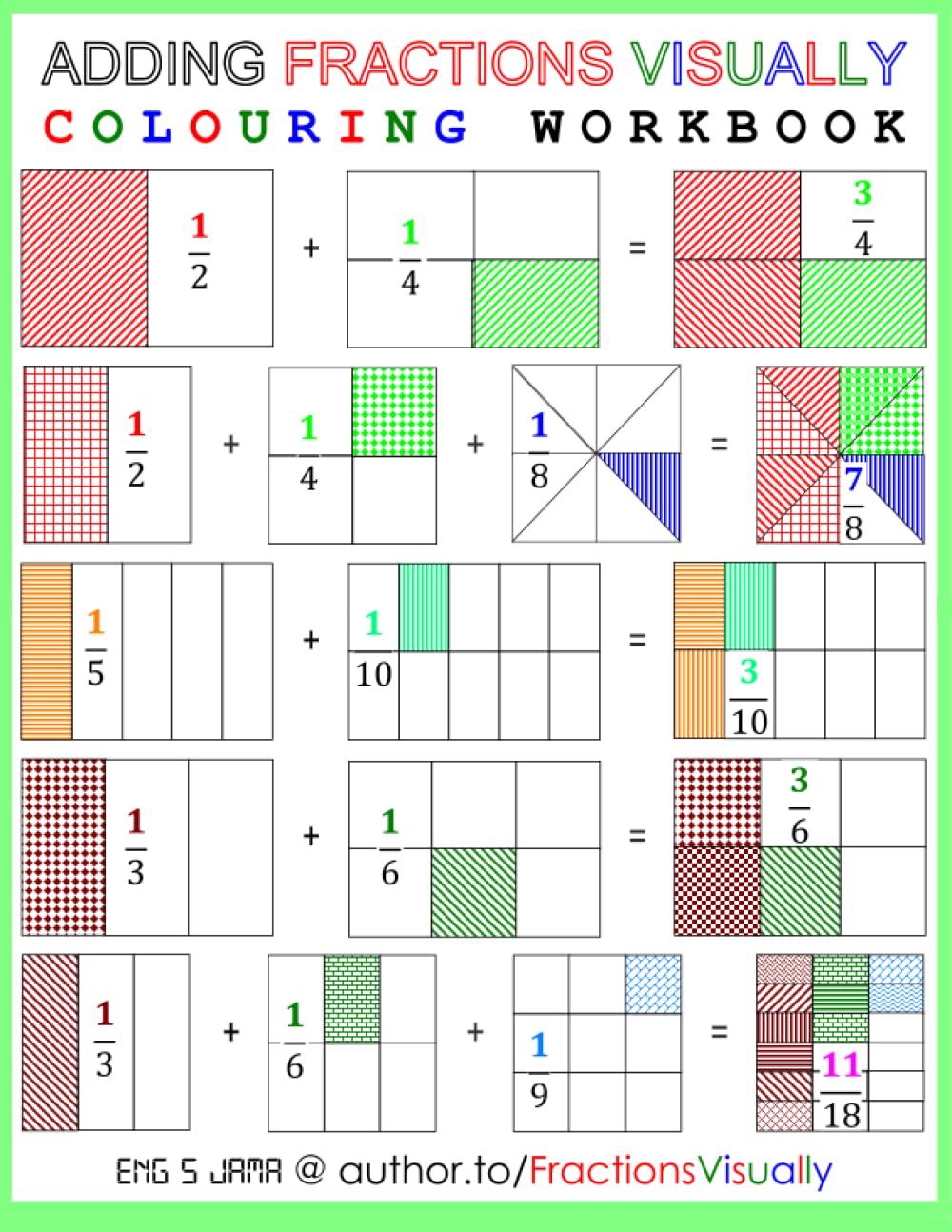 Adding Fractions Visually: Colouring Workbook: Jama, Eng S ...