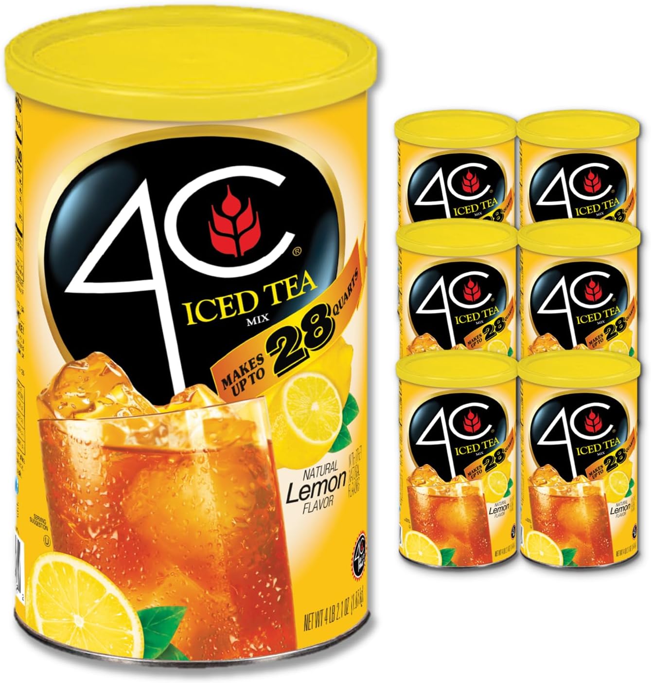 Amazon.com : 4C Powdered Drink Mix Cannisters, Lemon Tea, 28 Quarts ...