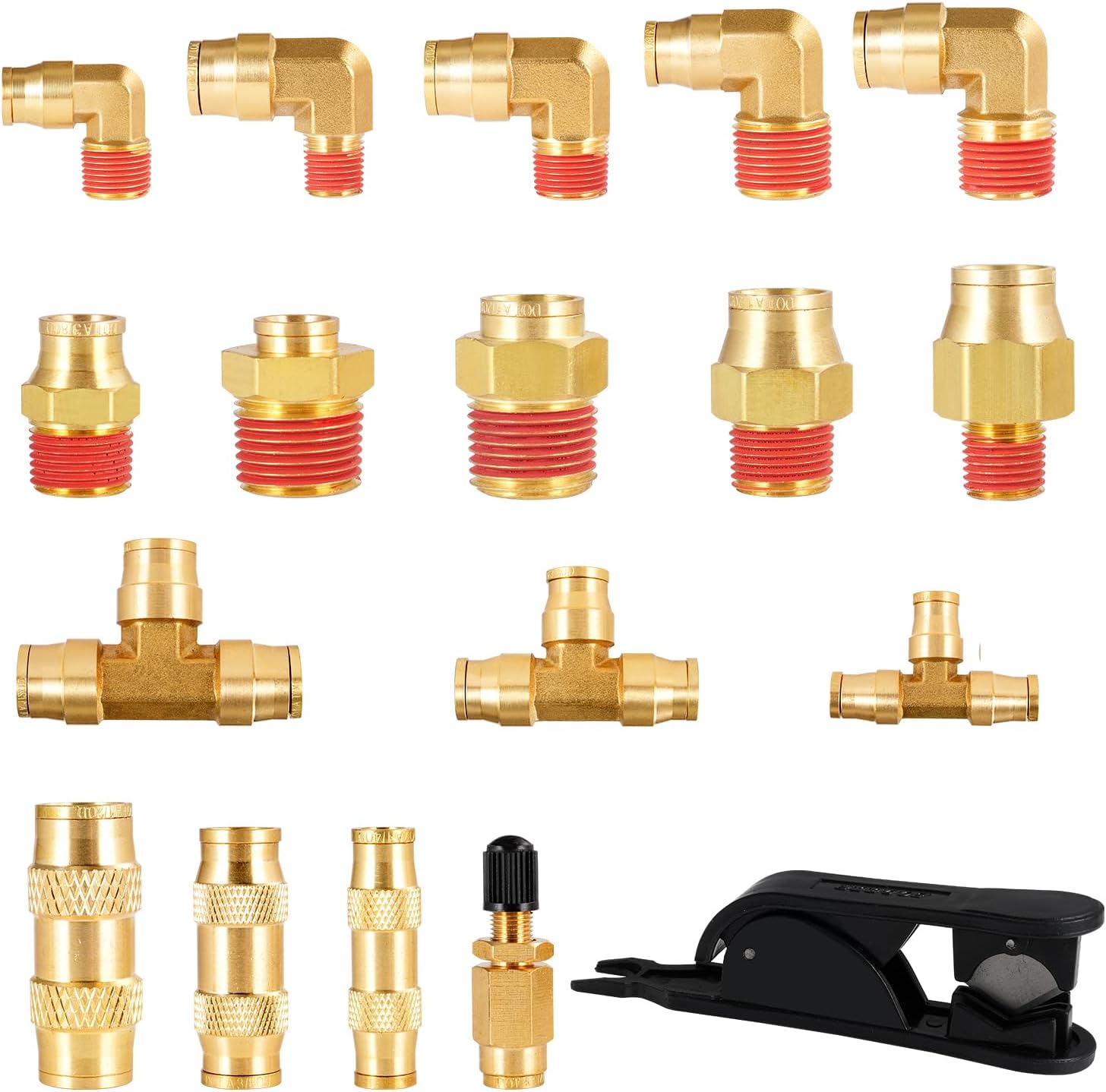 Amazon.com: soundfuse 18 Pcs DOT Air Fitting, Brass DOT Air Brake Line ...