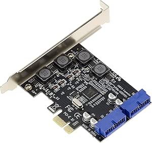 KALEA-INFORMATIQUE PCI Express PCIe-auf-USB 3.0-Controller-Karte mit 2 internen USB3-Ports, 19 ...