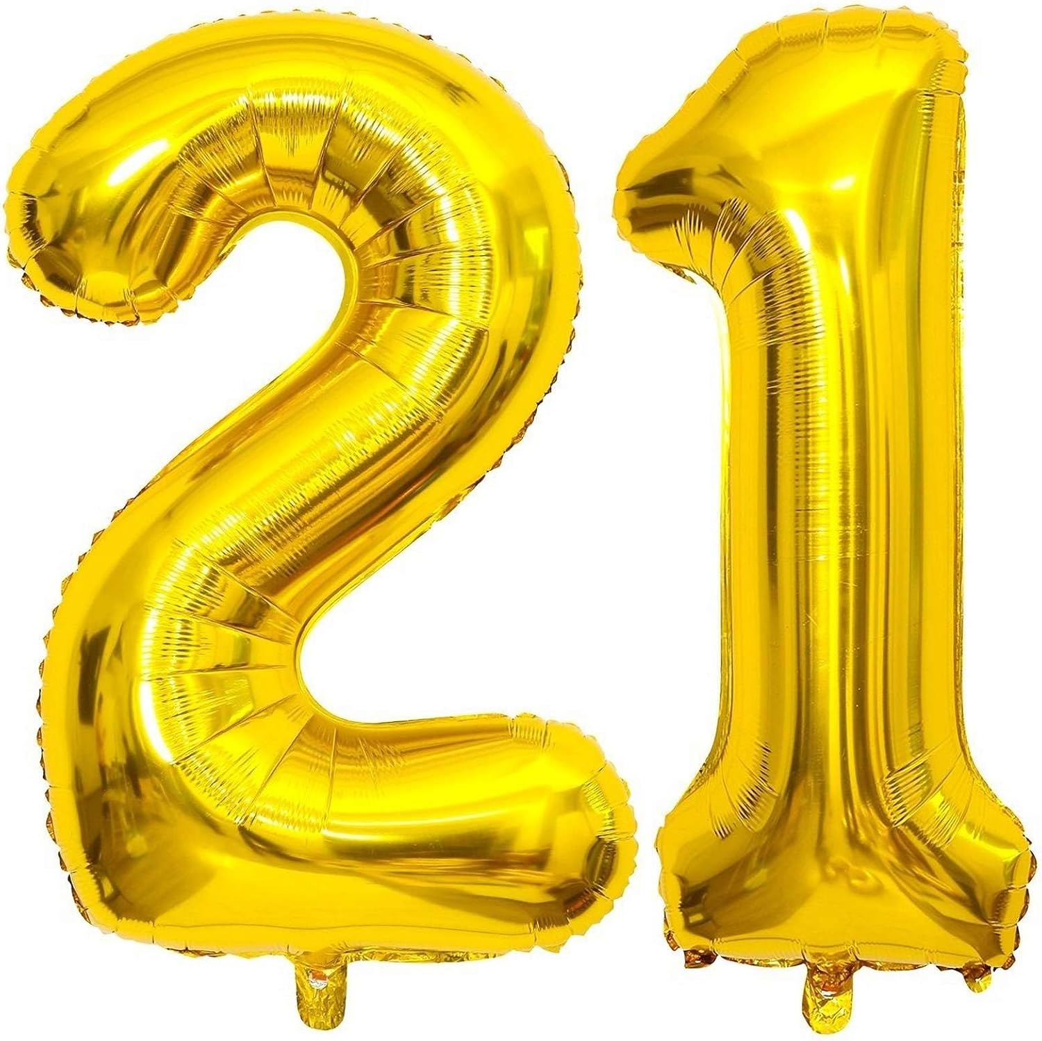 Amazon.com: Gold 21 Number Balloons, 40 Inch Giant Number 21 Balloons ...