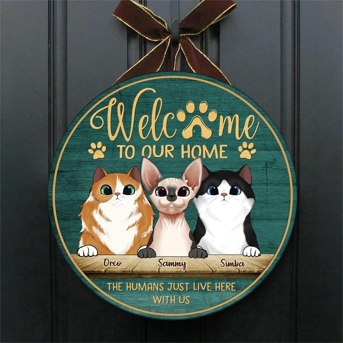 Amazon.com: GadgetsTalk Welcome To Our Home Peeking Cats - Funny ...