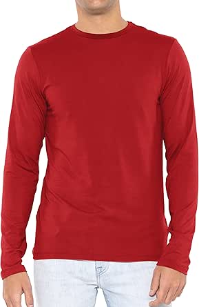 Men's Long Sleeve Top Red 2X at Amazon Men’s Clothing store
