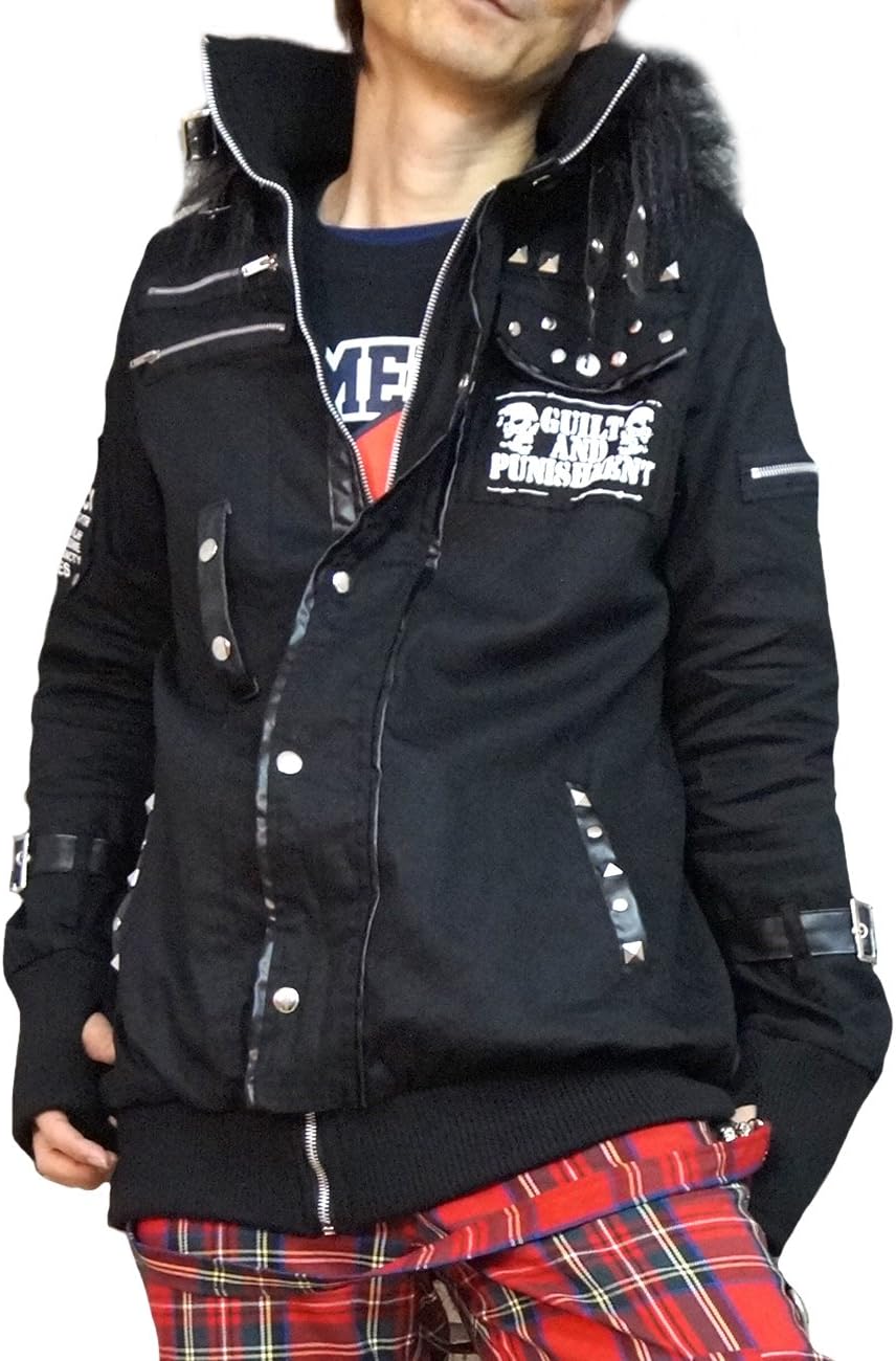 Amazon.com: Hippies Men's Punk Skull Millitary Bondage Work Jacket One ...