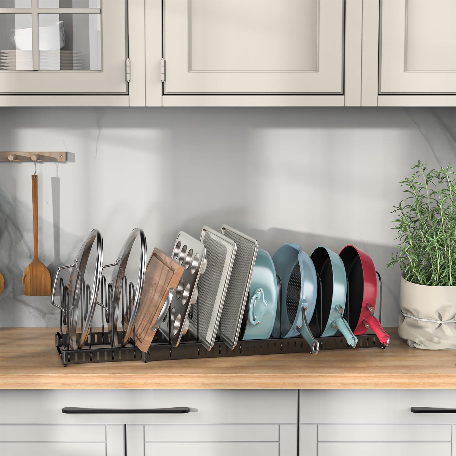 Snapklik.com : X-cosrack 15 Adjustable Dividers Pot And Pan Organizer ...