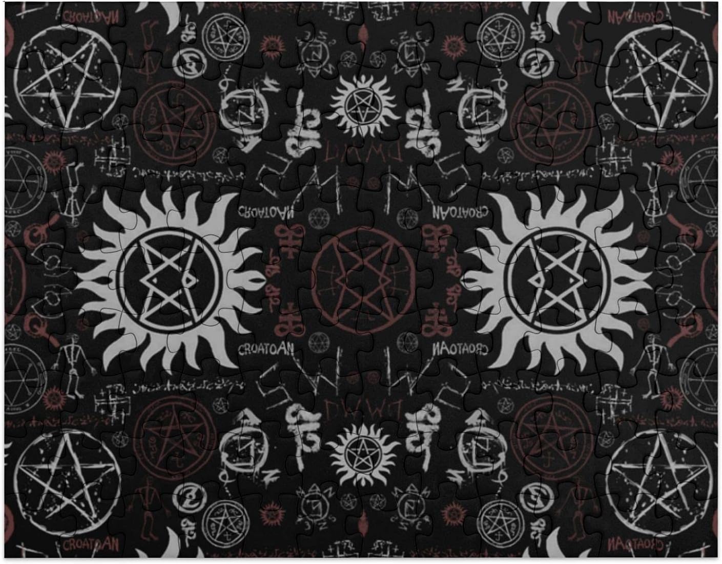 Amazon.com: Supernatural Symbols 108 Pieces Jigsaw Puzzle with Storage ...