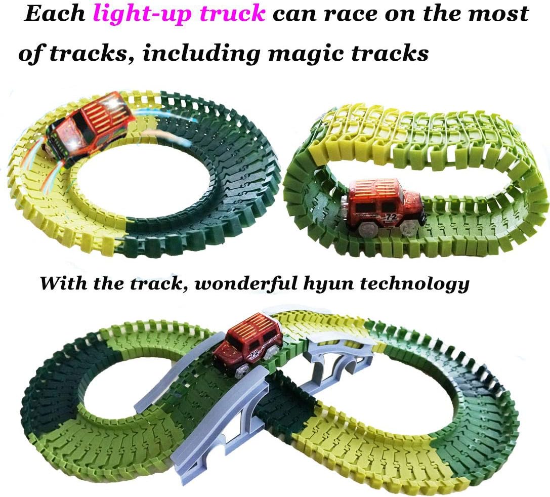 Car Track, Light Up Tracks Car (2 unidades) Glow in the Dark Racing ...
