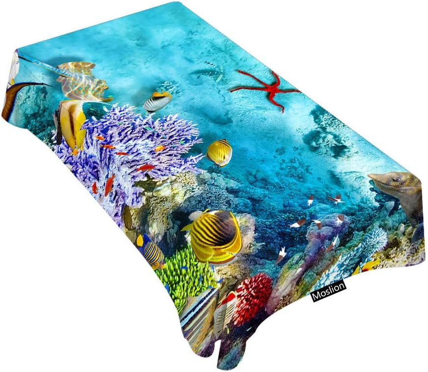 Amazon.com: Moslion Decorative Rectangle Table Cloths Tropical and ...