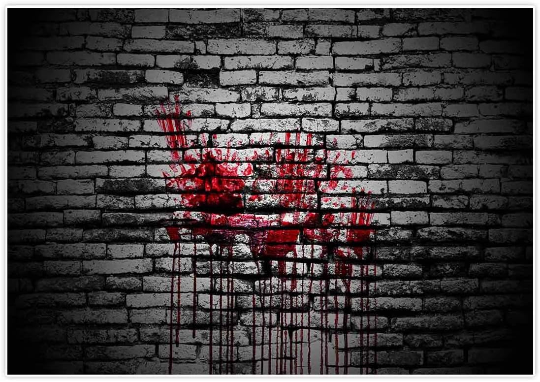 Allenjoy 7x5ft Bloody Brick Wall Backdrop for Halloween Portrait ...