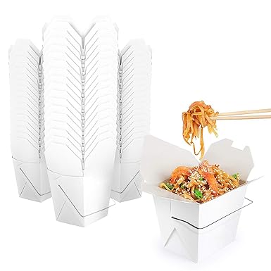 Amazon.com: Takeout Food Containers with Handle 8 Oz White ...
