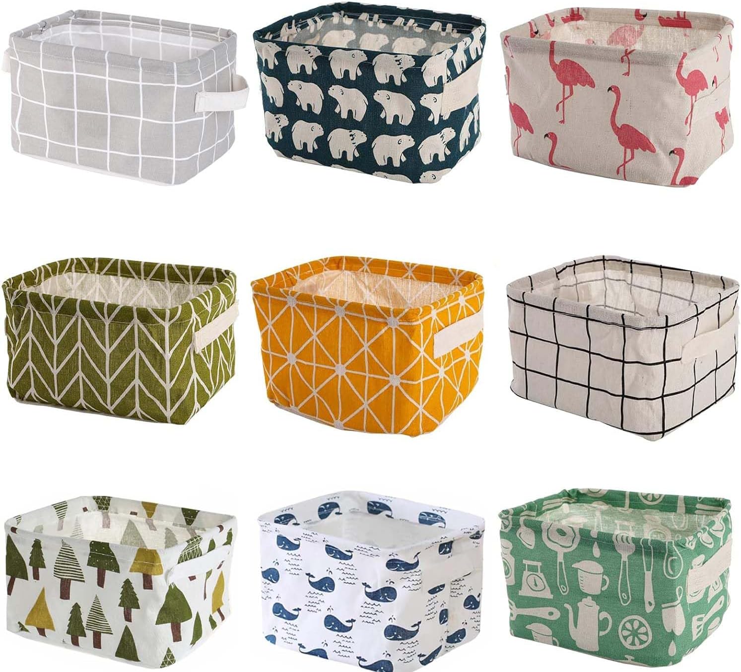 Amazon.com: Kamuavni Foldable Storage Basket Small Collapsible Canvas ...