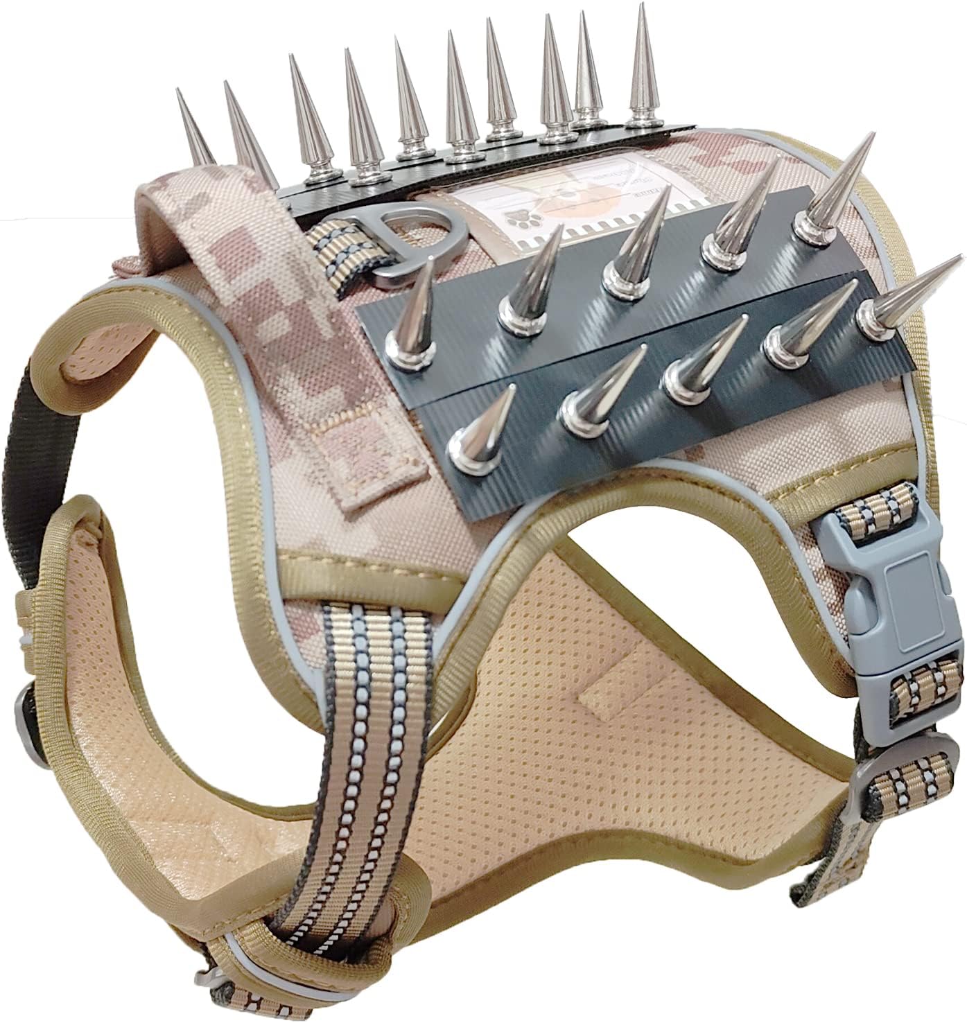 Amazon.com : Tactical Dog Harness Reflective No Pull Vest Jacket Spike ...