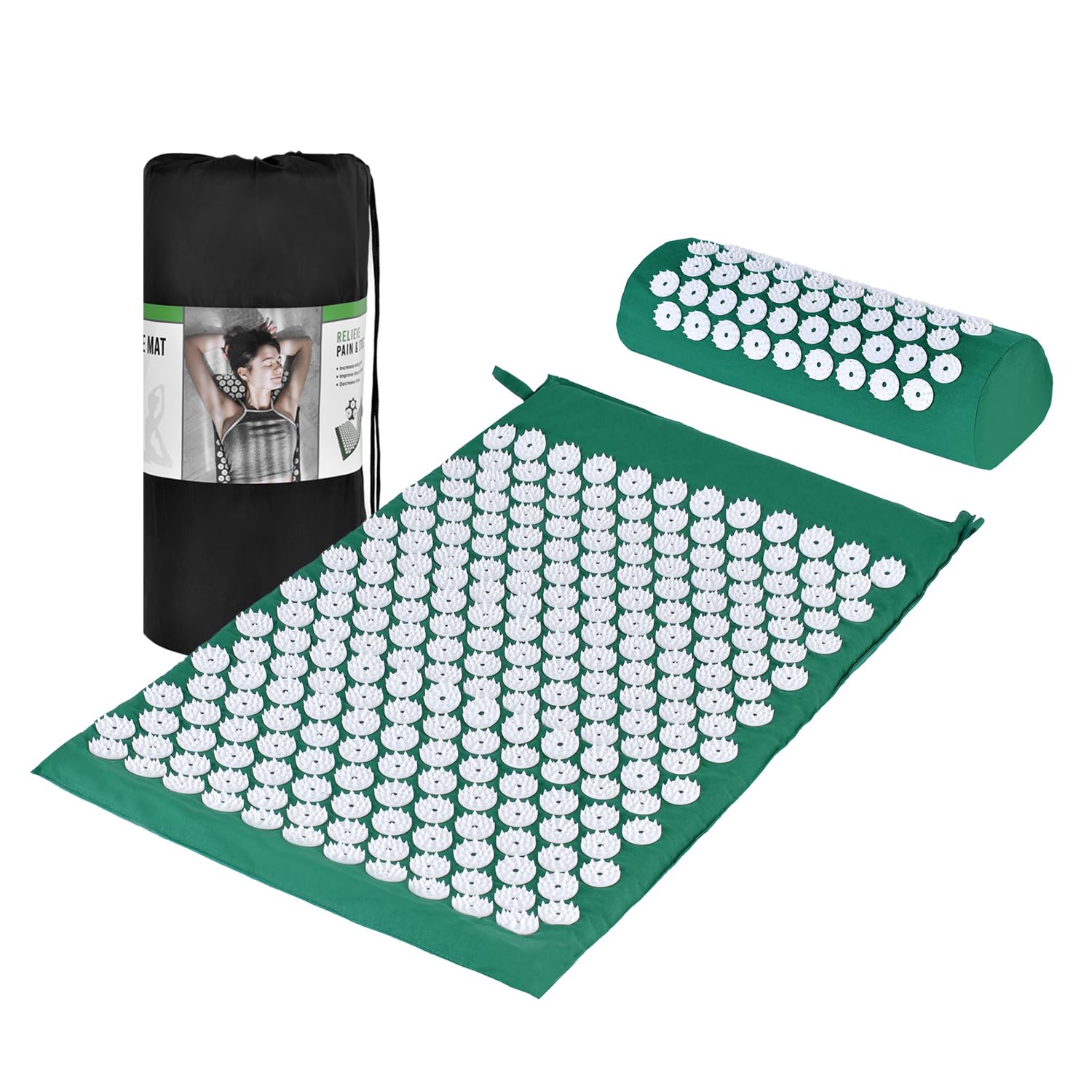Fandcy Acupressure Mat and Pillow Set with Storage Oxford Bag, Large ...