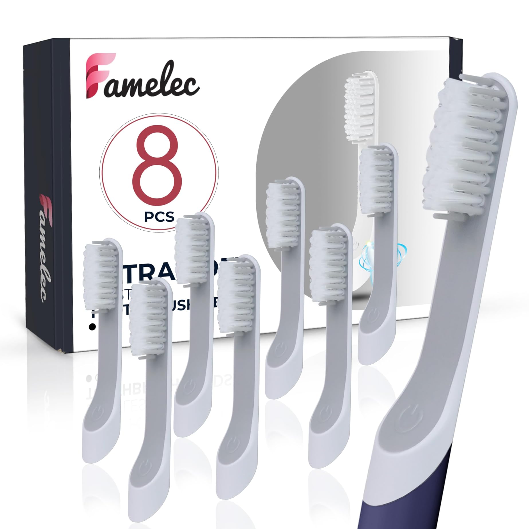 Amazon.com : FAMELEC 8 Pack for Quip Toothbrush Replacement Heads with ...