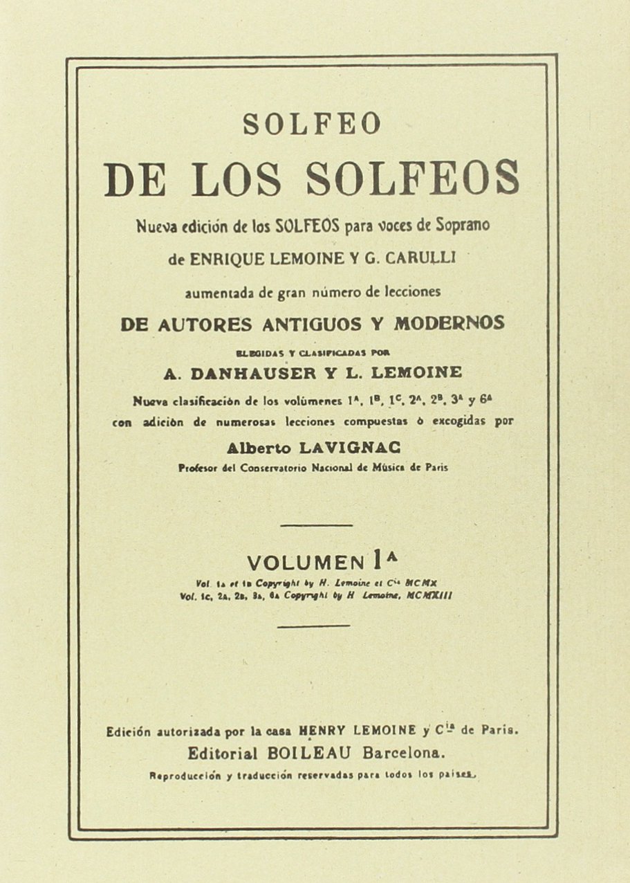 Amazon.com: Solfeo de los Solfeos 1ºA: 9788480207393: Lemoine, Henry, Lavignac, Albert ...