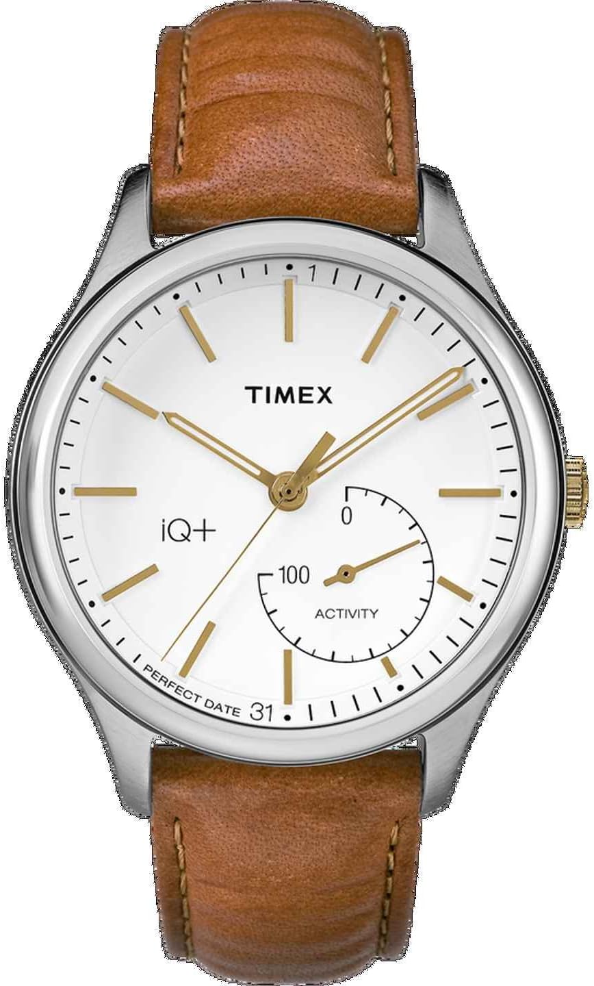 Timex Men's TW2P94700 IQ+ Move Activity Tracker Caramel Brown Leather ...