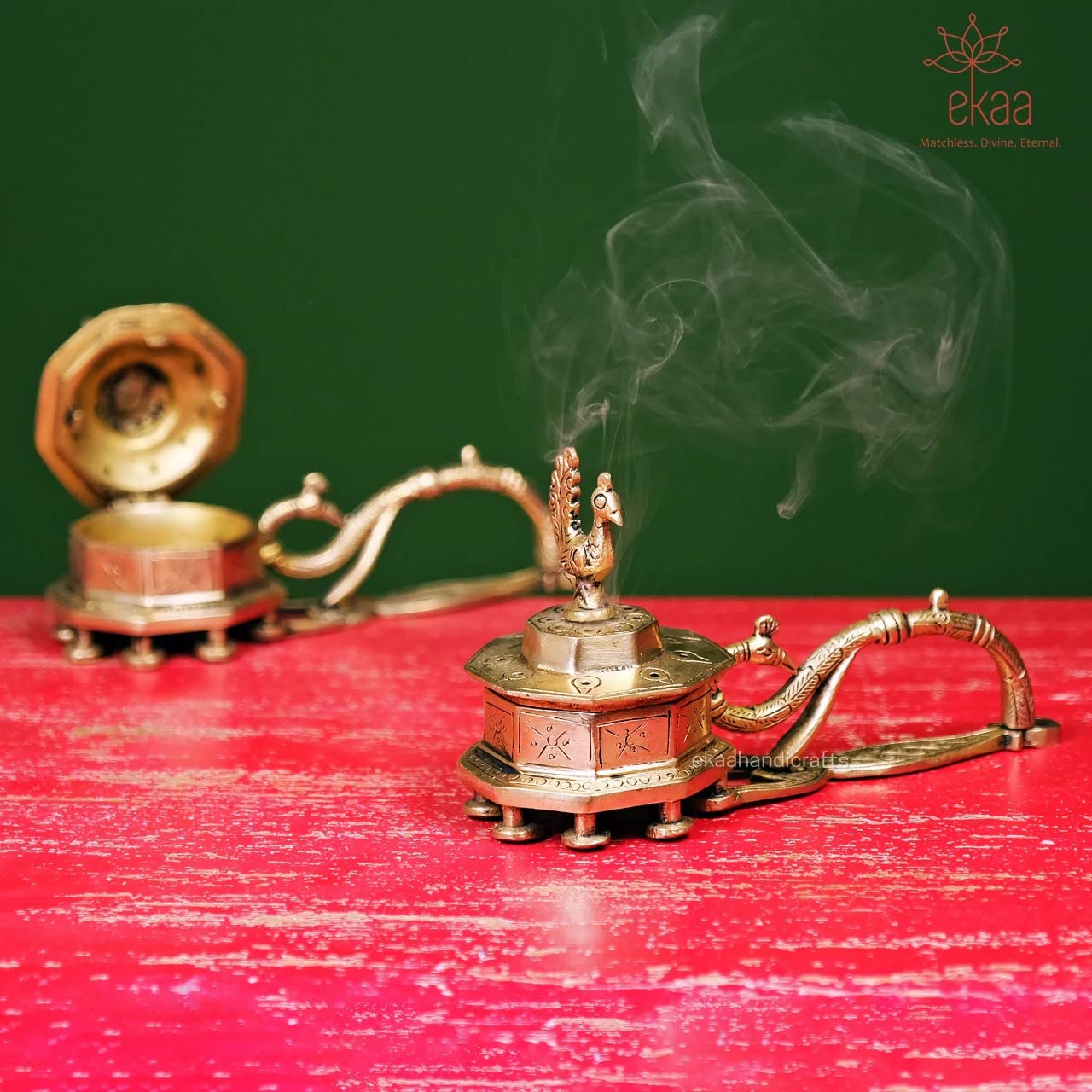 Ekaa Handicrafts Brass Incense Burner Holder DhoopDani Wih Handle ...