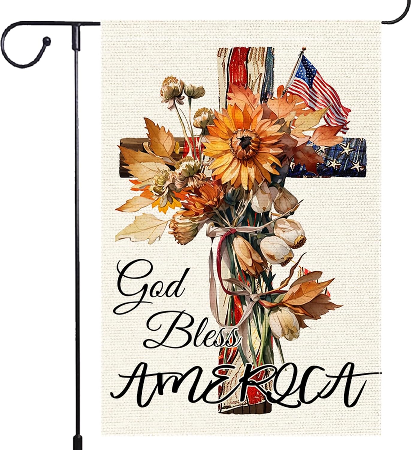 Amazon.com : Fall Garden Flag God Bless America Stars and Stripes 12 ...