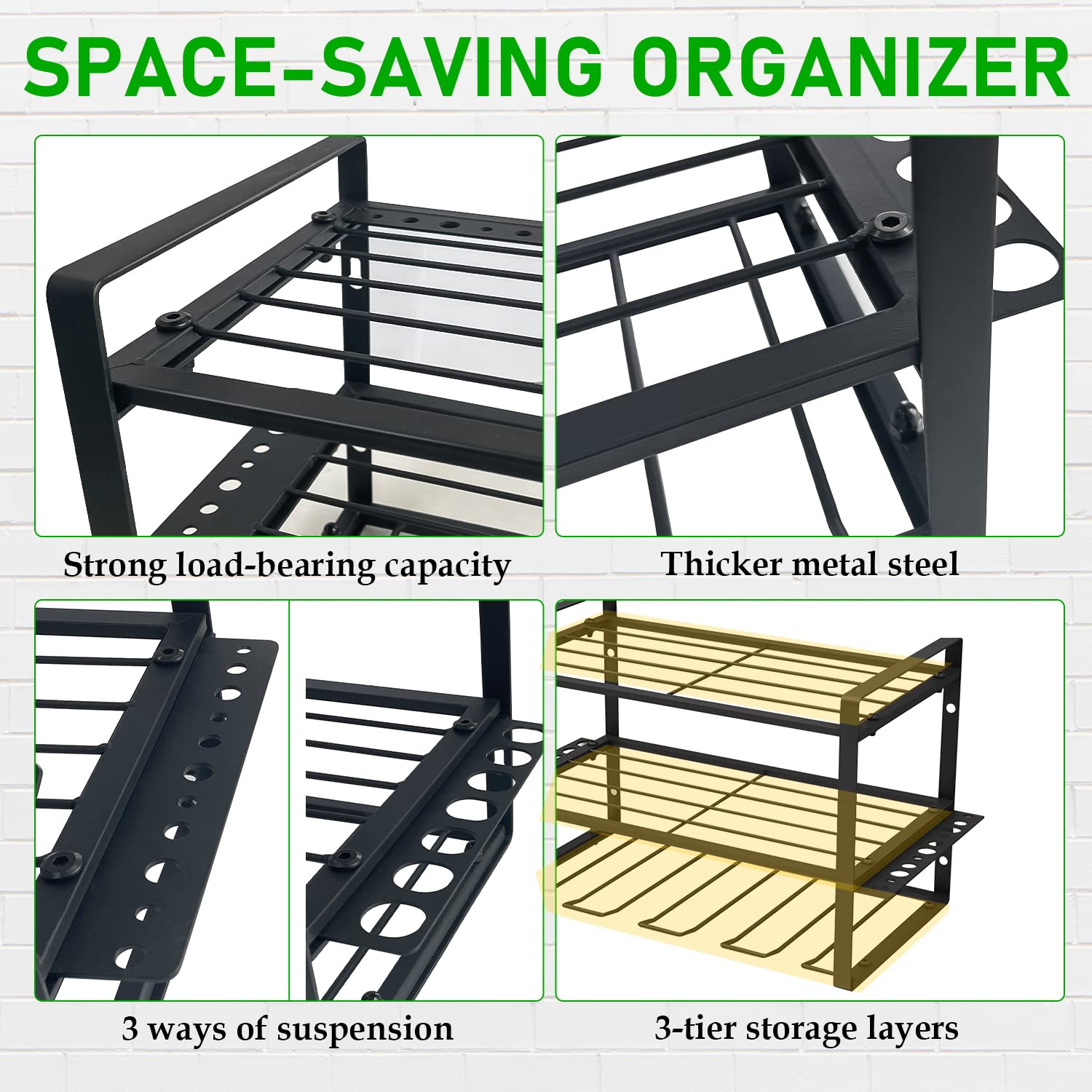 Snapklik.com : Power Tool Organizer Wall Mounted, 3 Layers Heavy Duty ...