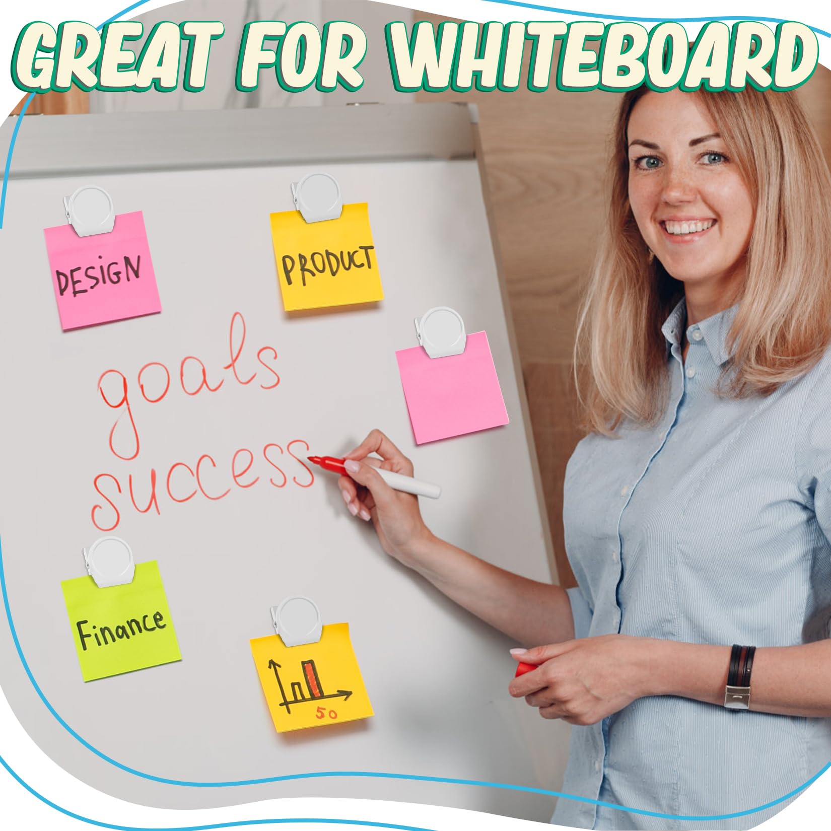 Snapklik.com : White Magnetic Clips, 24 Pcs Fridge Magnets, Heavy Duty ...