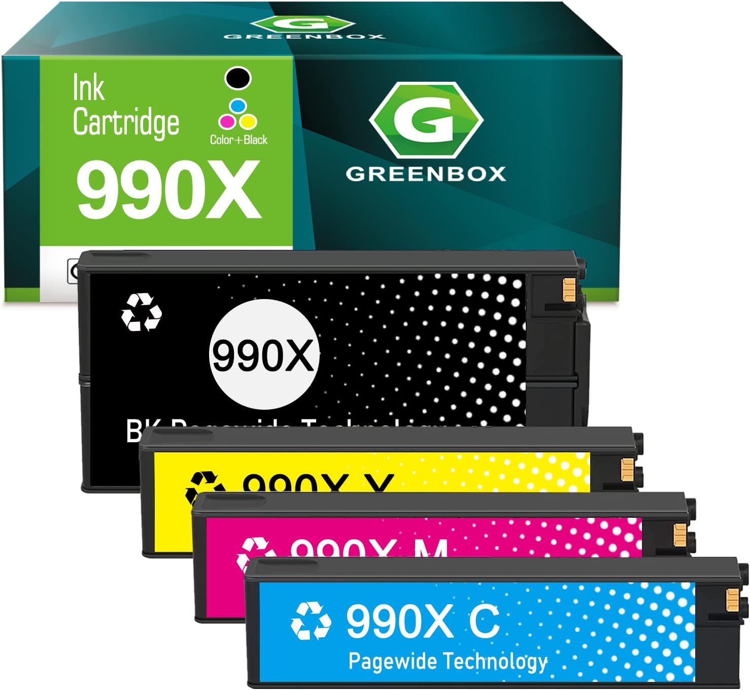 Amazon.com: GREENBOX Remanufactured 990X High Yield Ink Cartridge ...