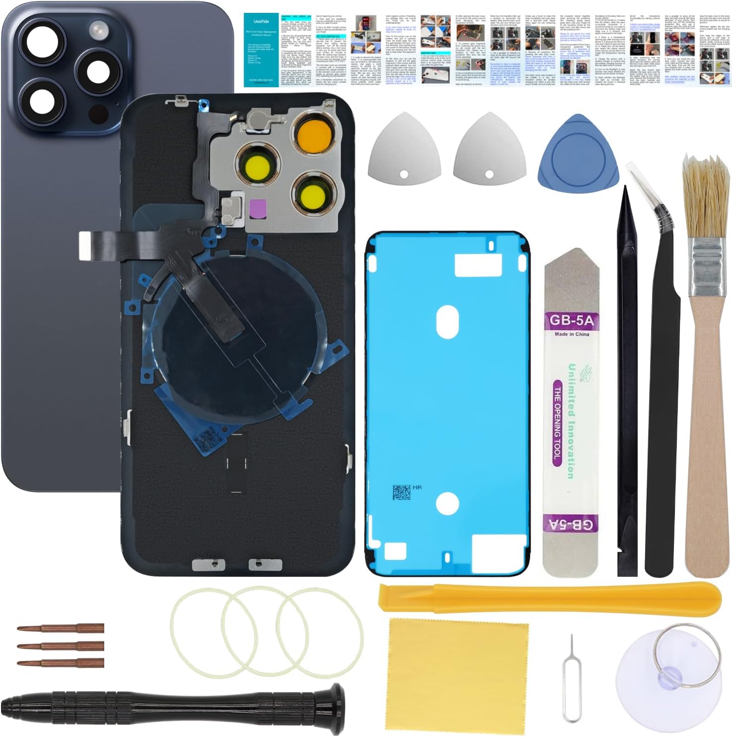 Amazon.com: Perzework OEM Rear Back Glass Replacement for iPhone 15 Pro ...