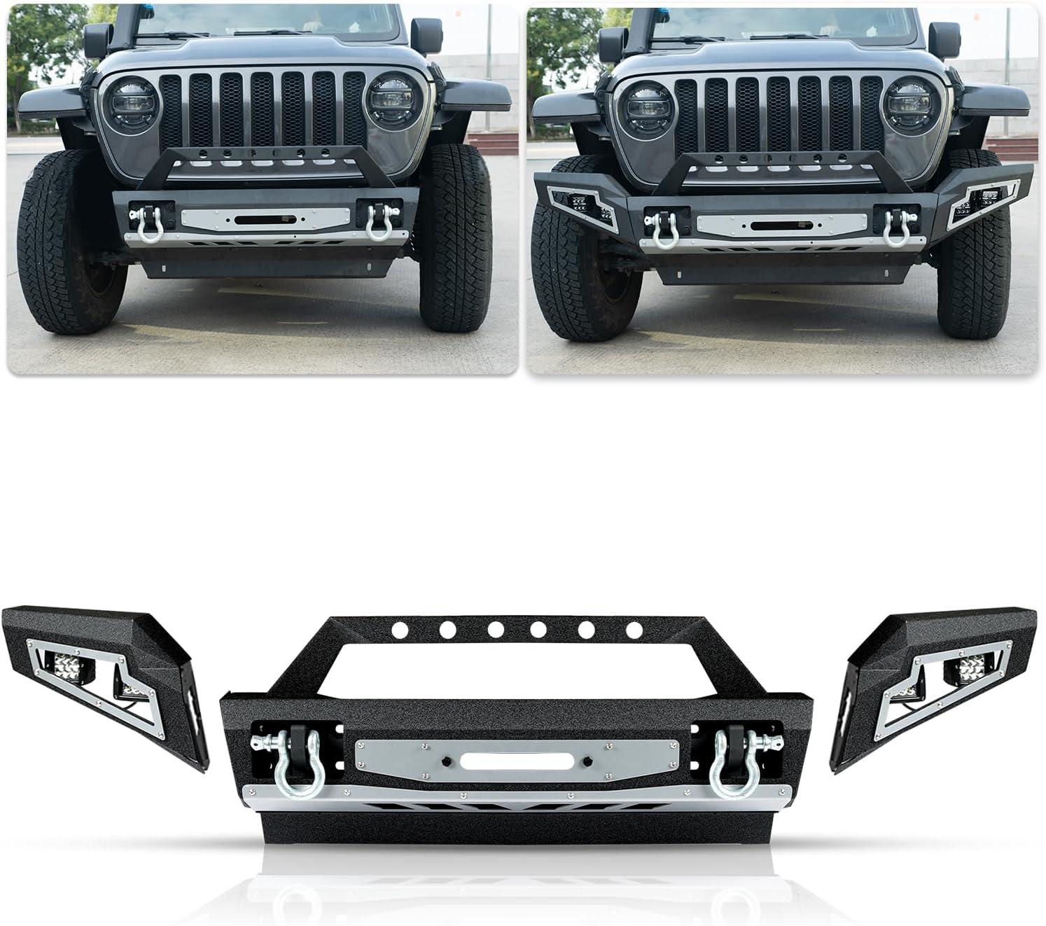 Amazon.com: Peforway Front Bumper Fit for Jeep Wrangler JL Unlimited 2019-2025 and fit for Jeep ...