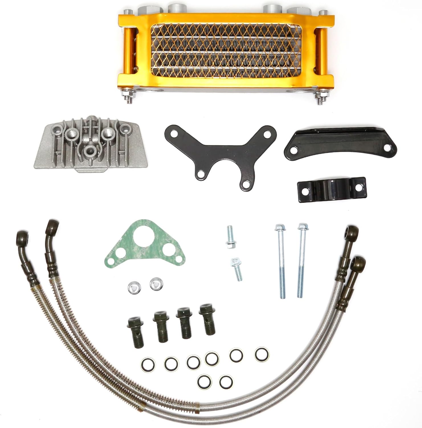 Amazon.com: UOIENRT Universal Motorcycle Engine Oil Cooler 70cc 110cc ...