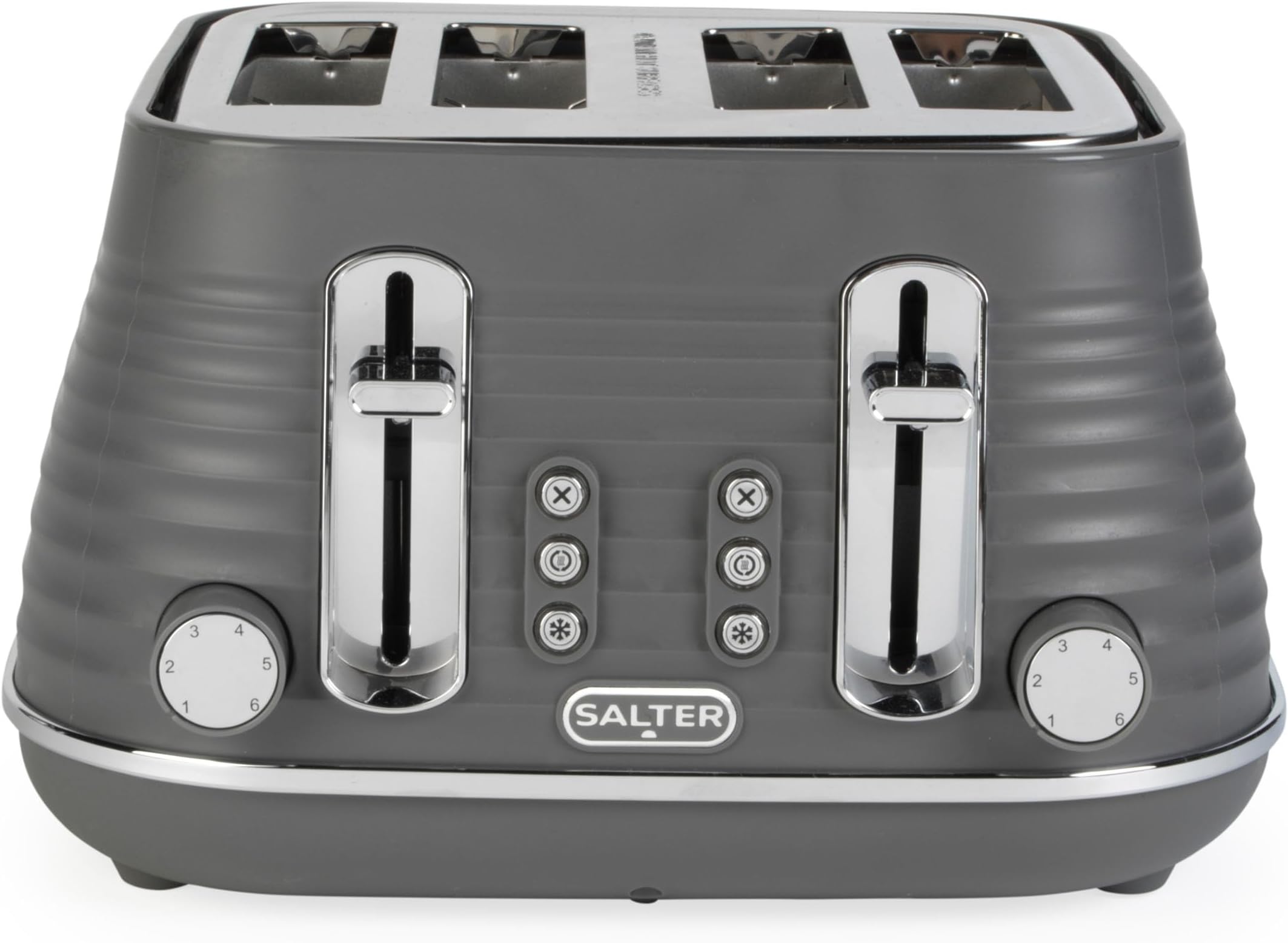 Salter EK5739GRY Retro 4-Slice Toaster – 6 Browning Levels, Wide Slots ...