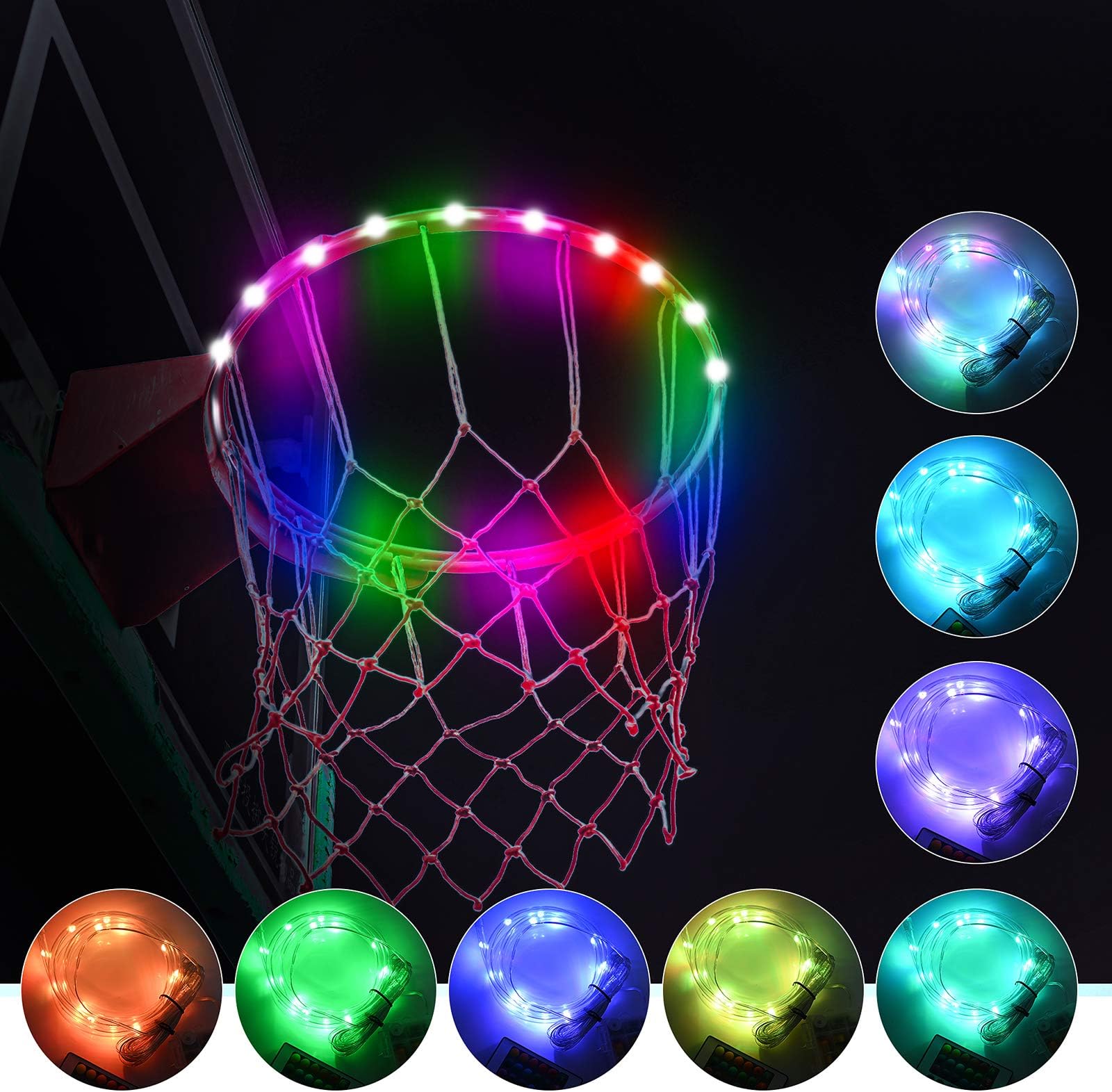 Amazon.com : Led Lights Basketball Hoop,Remote Control Basketball Rim ...