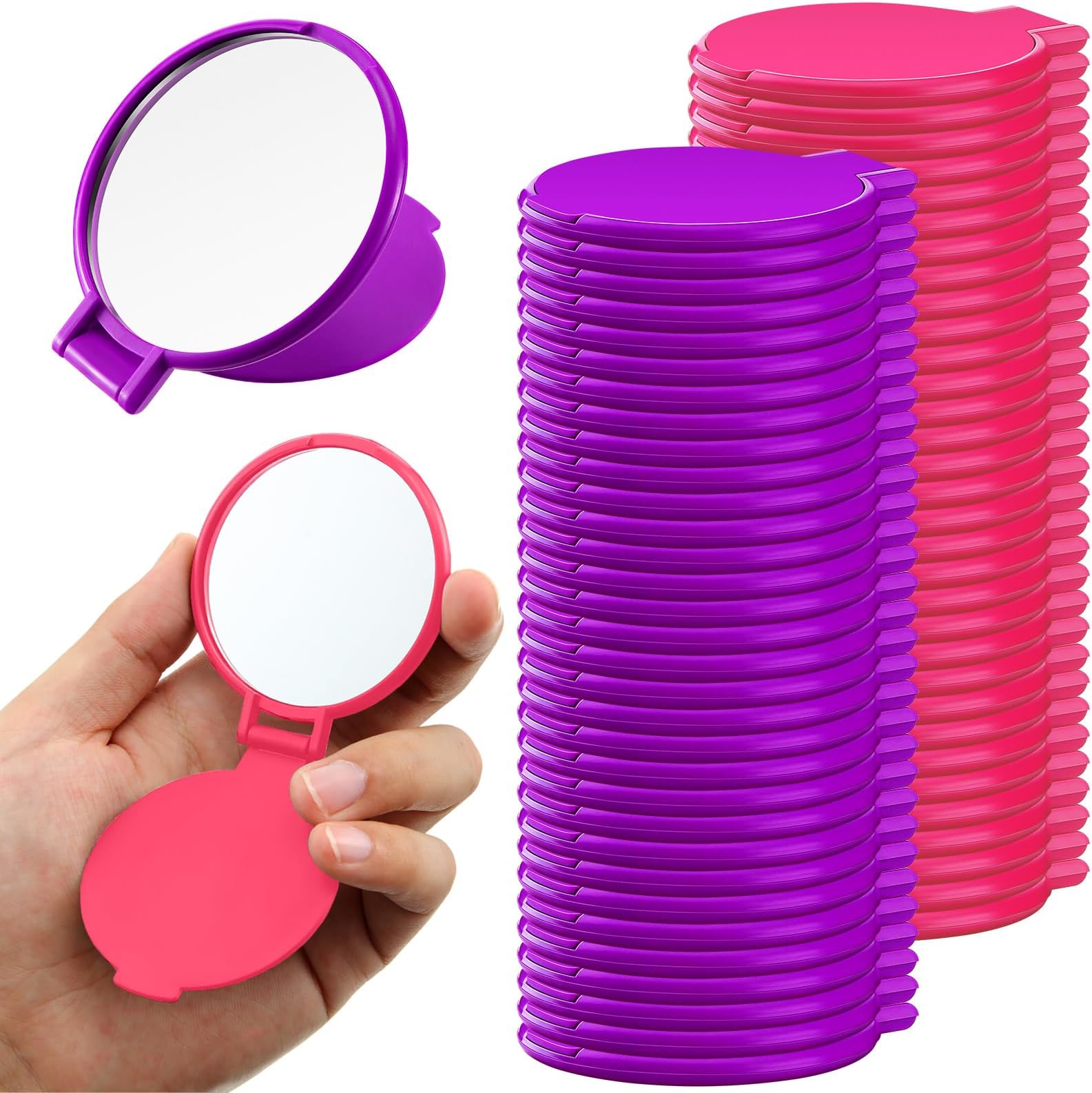 Jetec 80 piezas mini espejo plegable redondo compacto espejo de ...