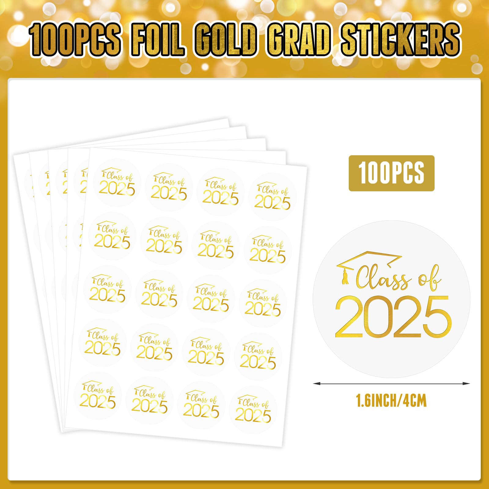 Snapklik.com : 100 PCS Graduation Stickers,Class Of 2025 Transparent ...