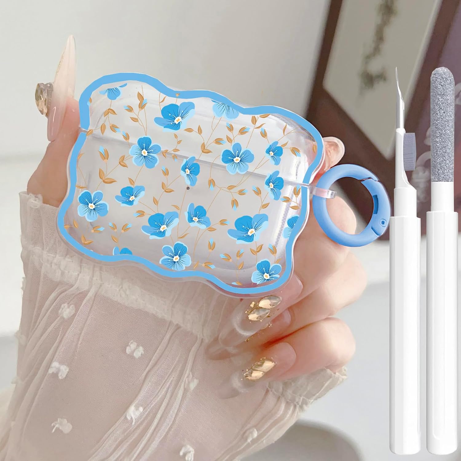 Amazon.com: Cute AirPods Pro 2/1 Gen Clear Case, Girly Flower Design ...