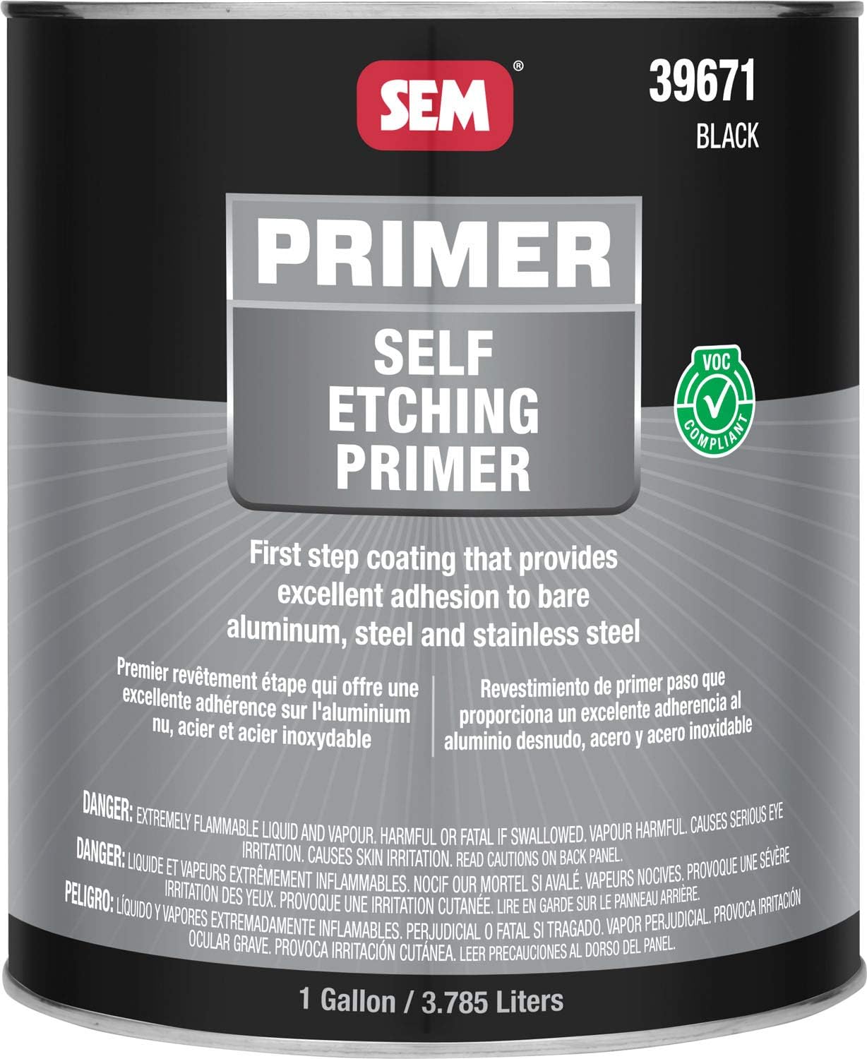 Amazon.com: SEM 39671 VOC Black Self Etching Primer - 1 Gallon : Automotive