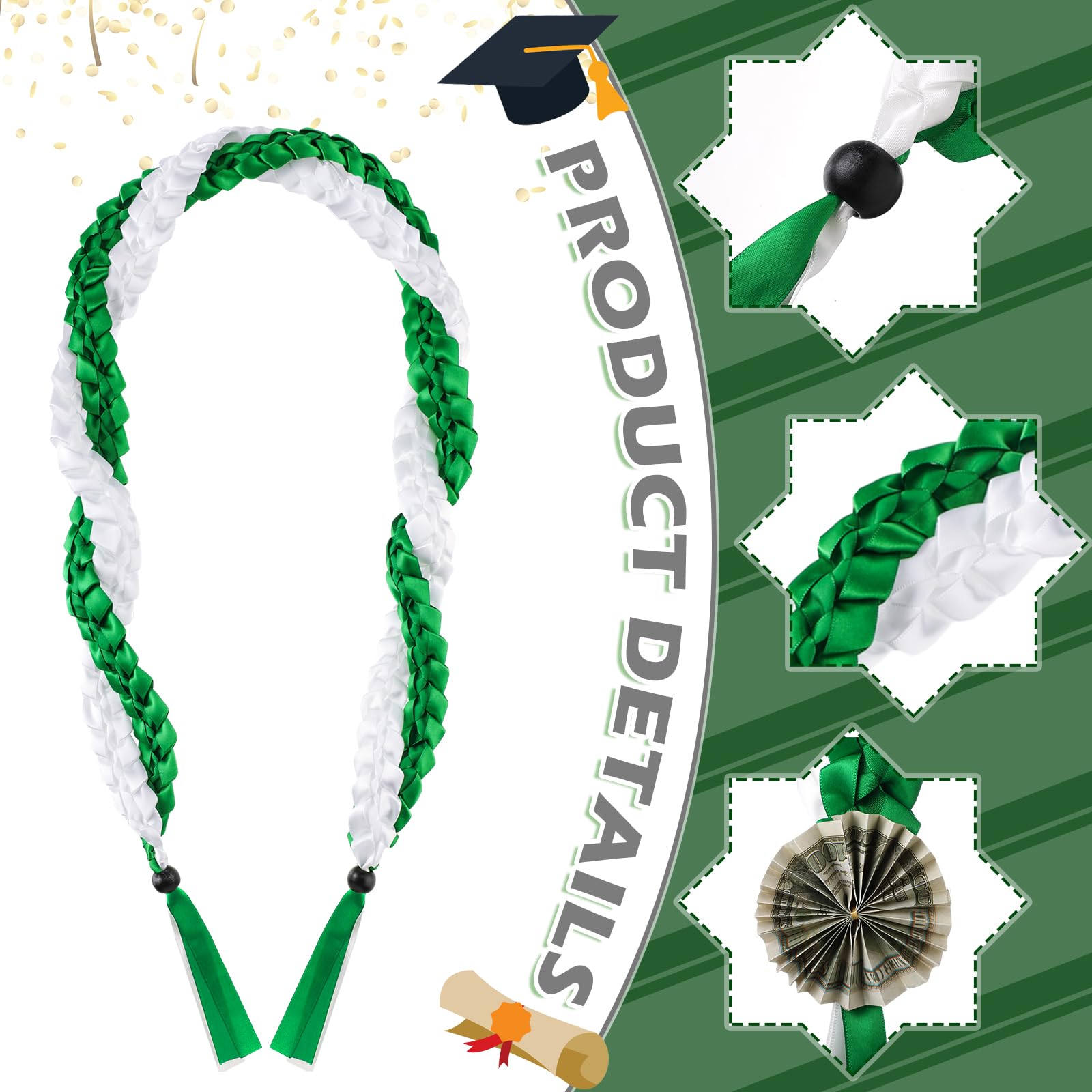 Snapklik.com : Cindeer 2026 Graduation Ribbon Leis 70 Inch Braided ...