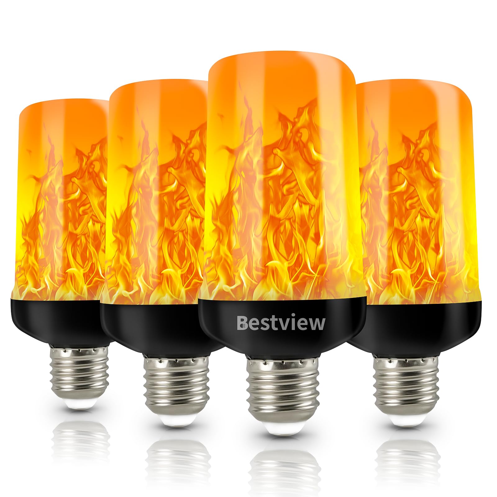 Amazon.com: Bestview LED Flame Effect Light Bulbs,4 Modes Smart E26/E27 ...