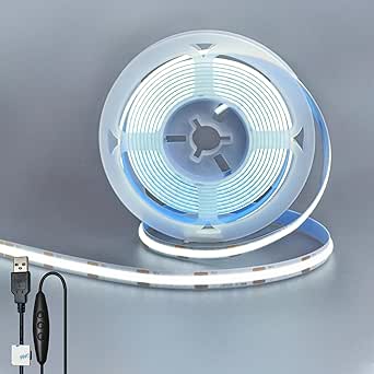Amazon.com: Clearhill 5V 8mm Width USB COB LED Strip Lights with ...