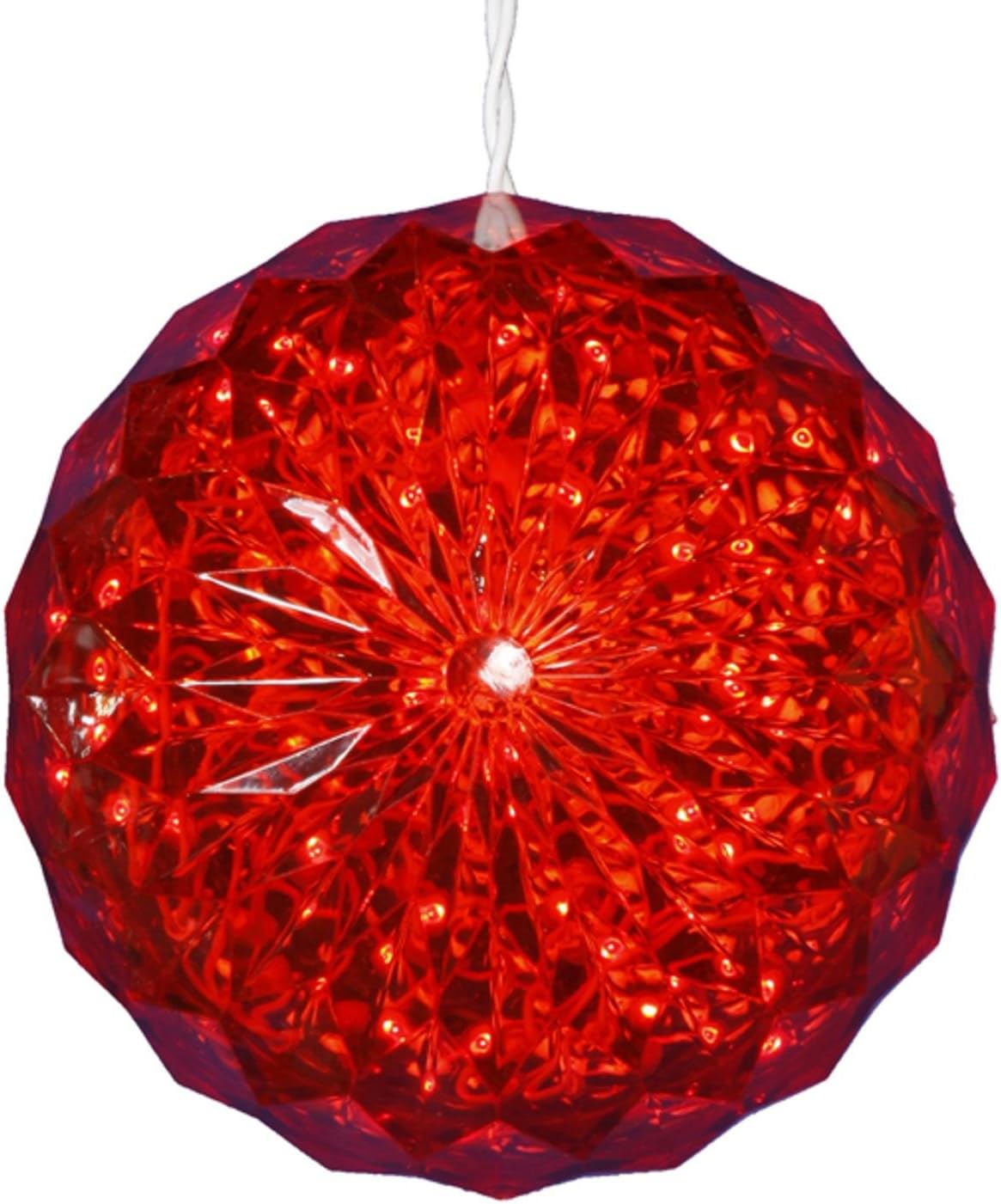Amazon.com: Vickerman Red LED Lighted Hanging Crystal Sphere Ball ...