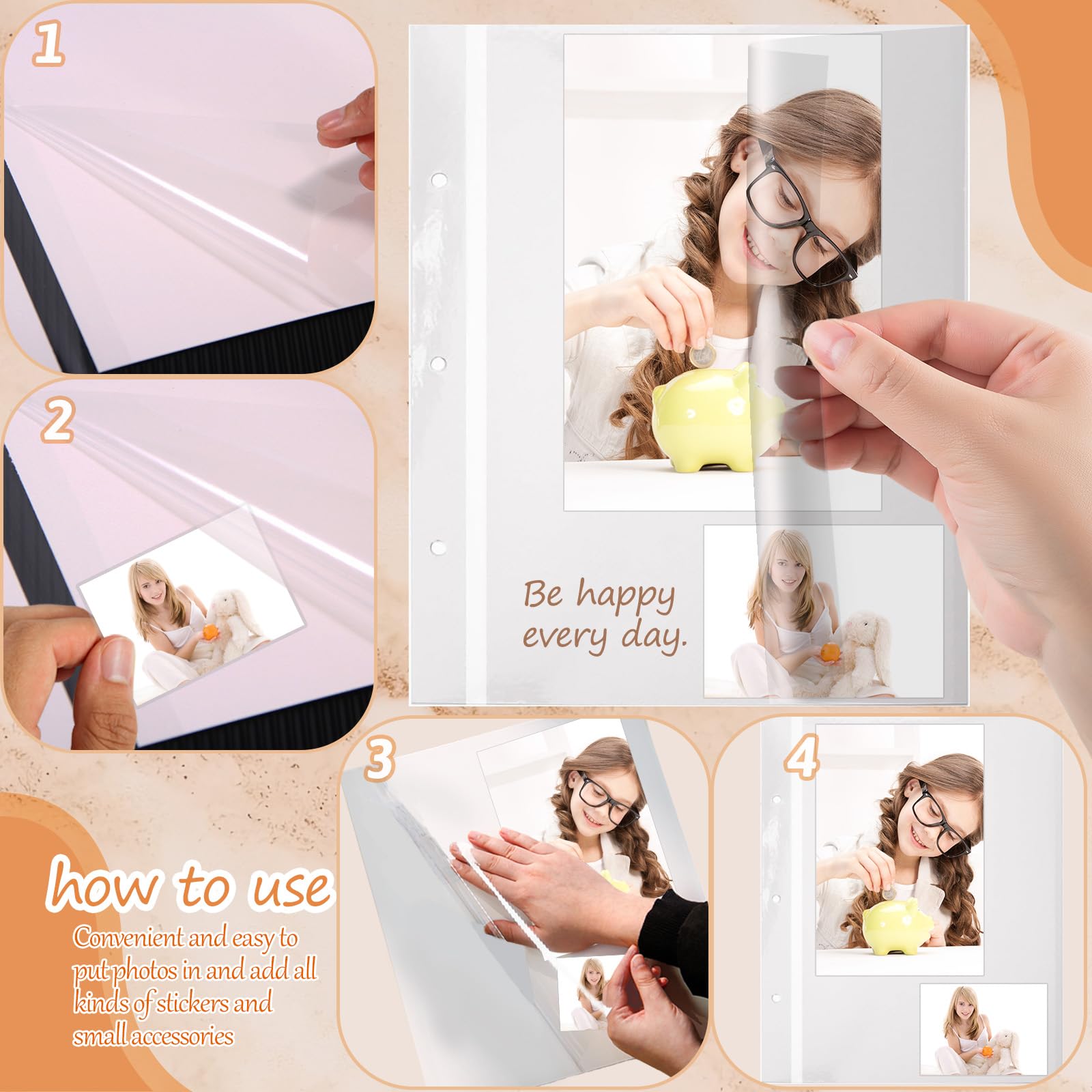Snapklik.com : Two-Sided Photo Album Refill Sheets, 11 X 9 Inch Photo ...
