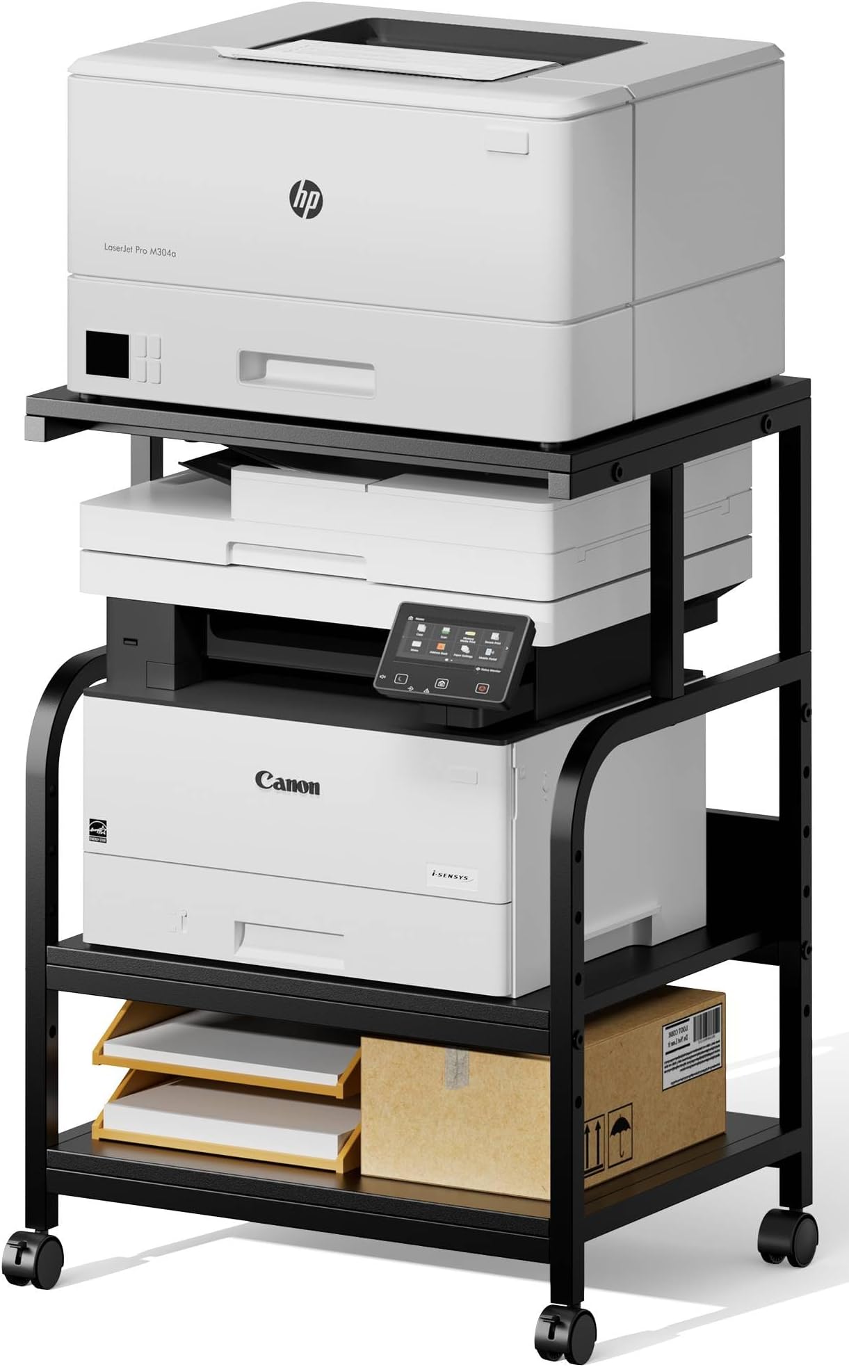 Amazon.com: Warmiehomy Printer Stand with Adjustable Storage Shelf ...