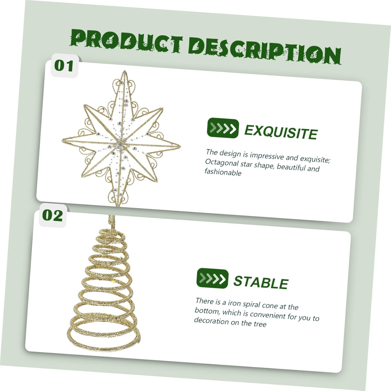 Didiseaon 3pcs Anise Tree top Star Christmas Tree Topper adornos ...