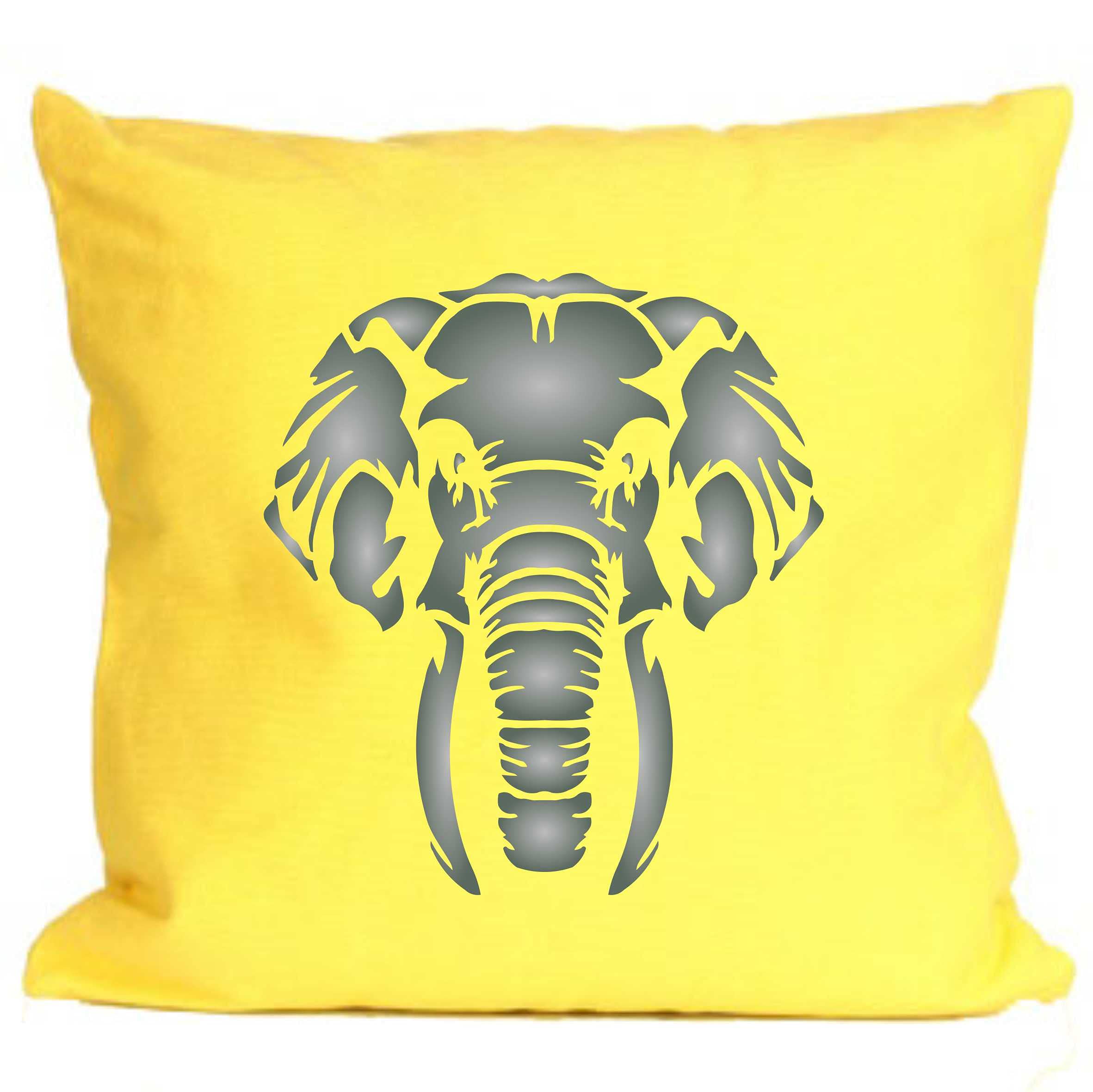 Yellow Elephant Template Seamless Vector Pattern With African Elephant