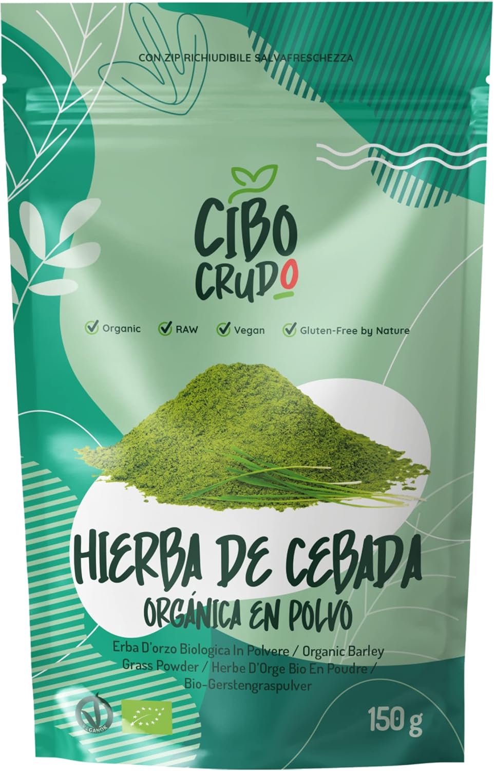 Hierba De Cebada En Polvo Orgánico - 150g. Rico en Clorofila. Fuente de ...