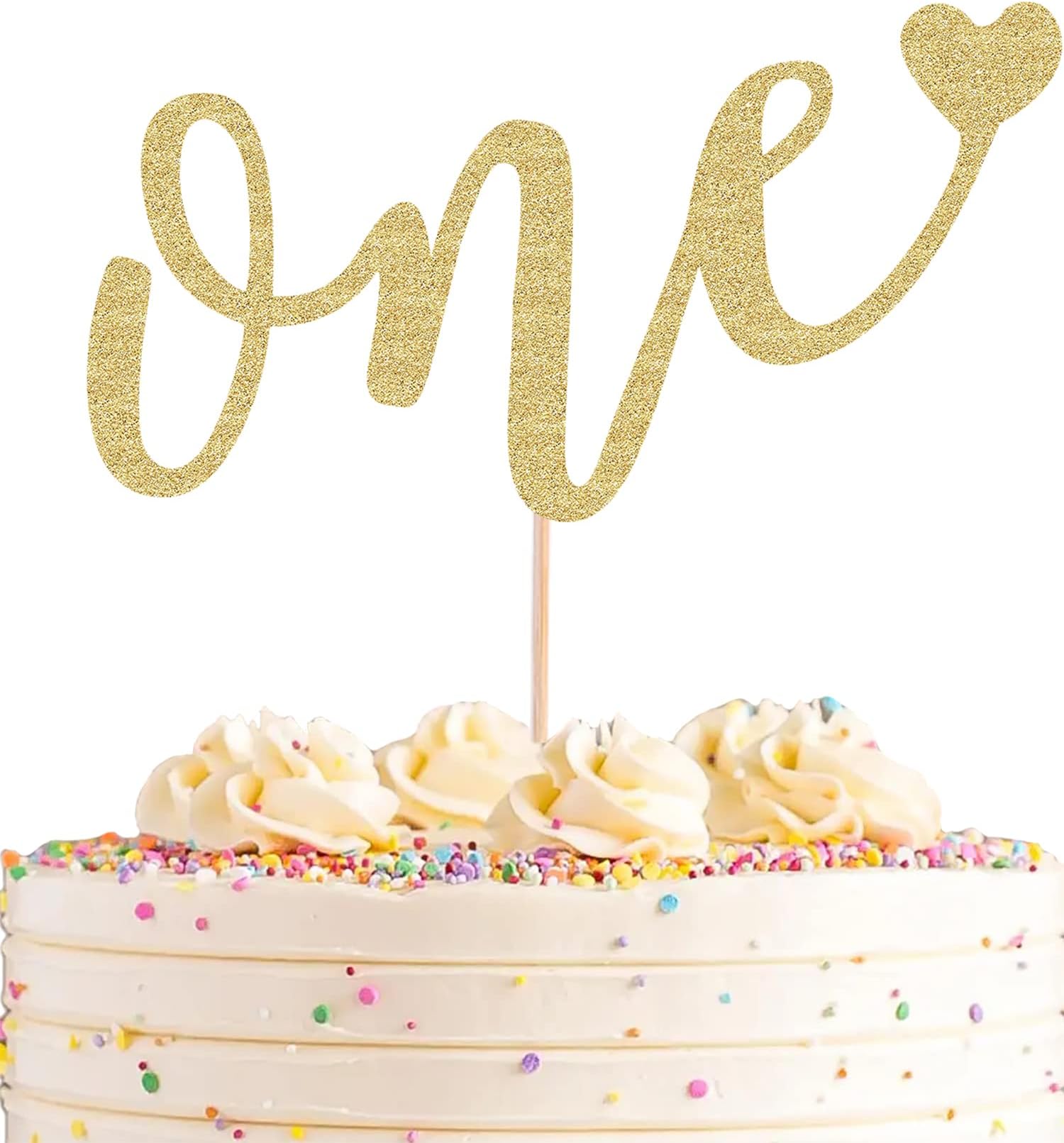 Amazon.com: One Cake Topper, One Cake Topper 1st Birthday Girl, First ...