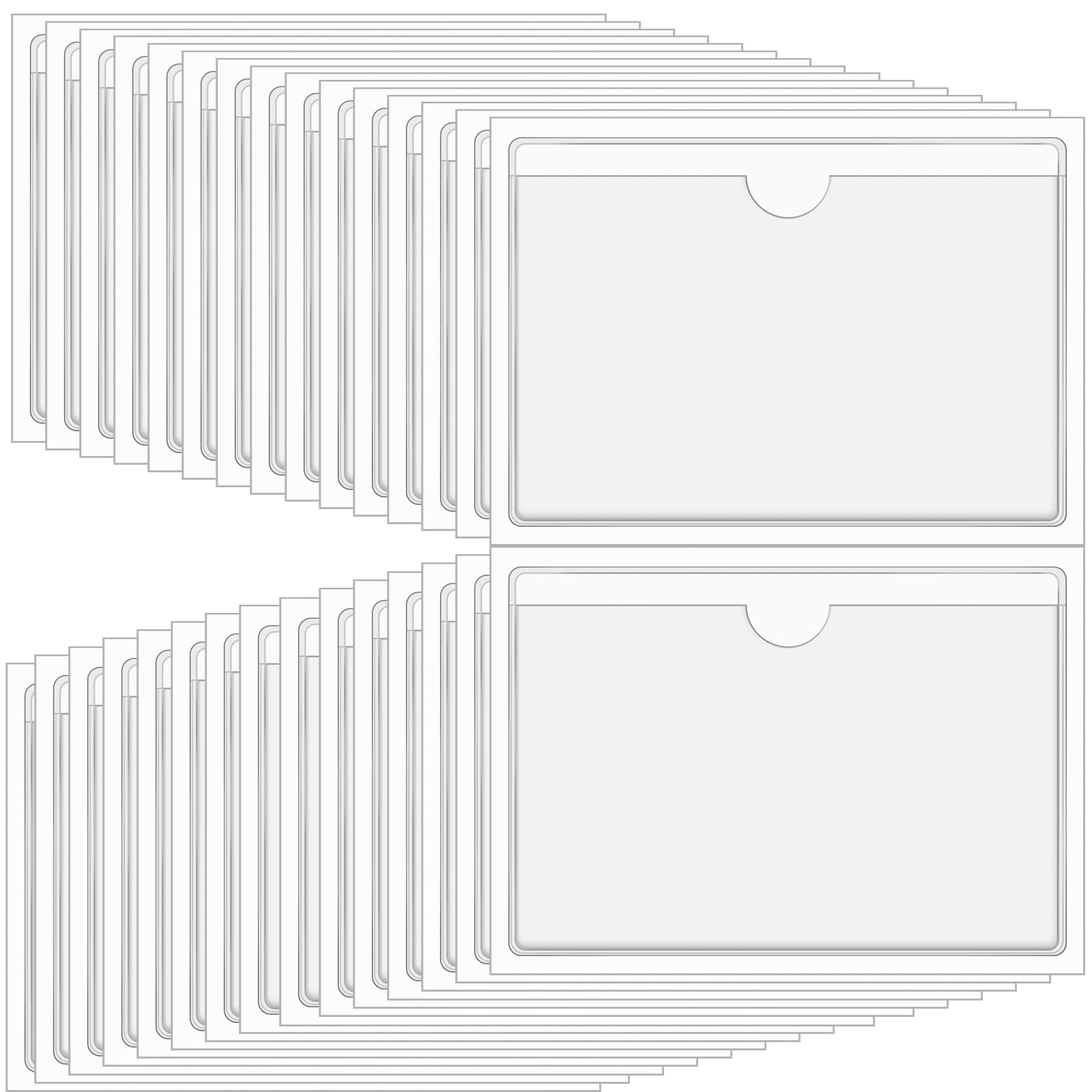 Amazon.com : 30 Pcs Clear Index Card Pockets, Self-Adhesive Label ...